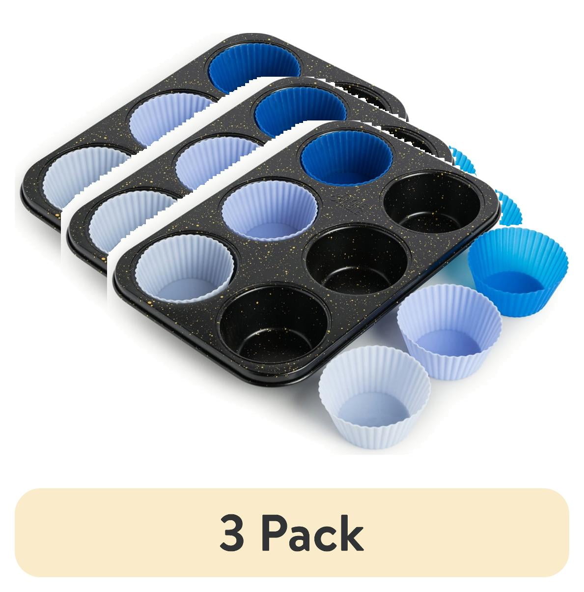 (3 pack) Thyme & Table 6 Cup Non-Stick Jumbo Muffin Pan, 6 Silicone ...