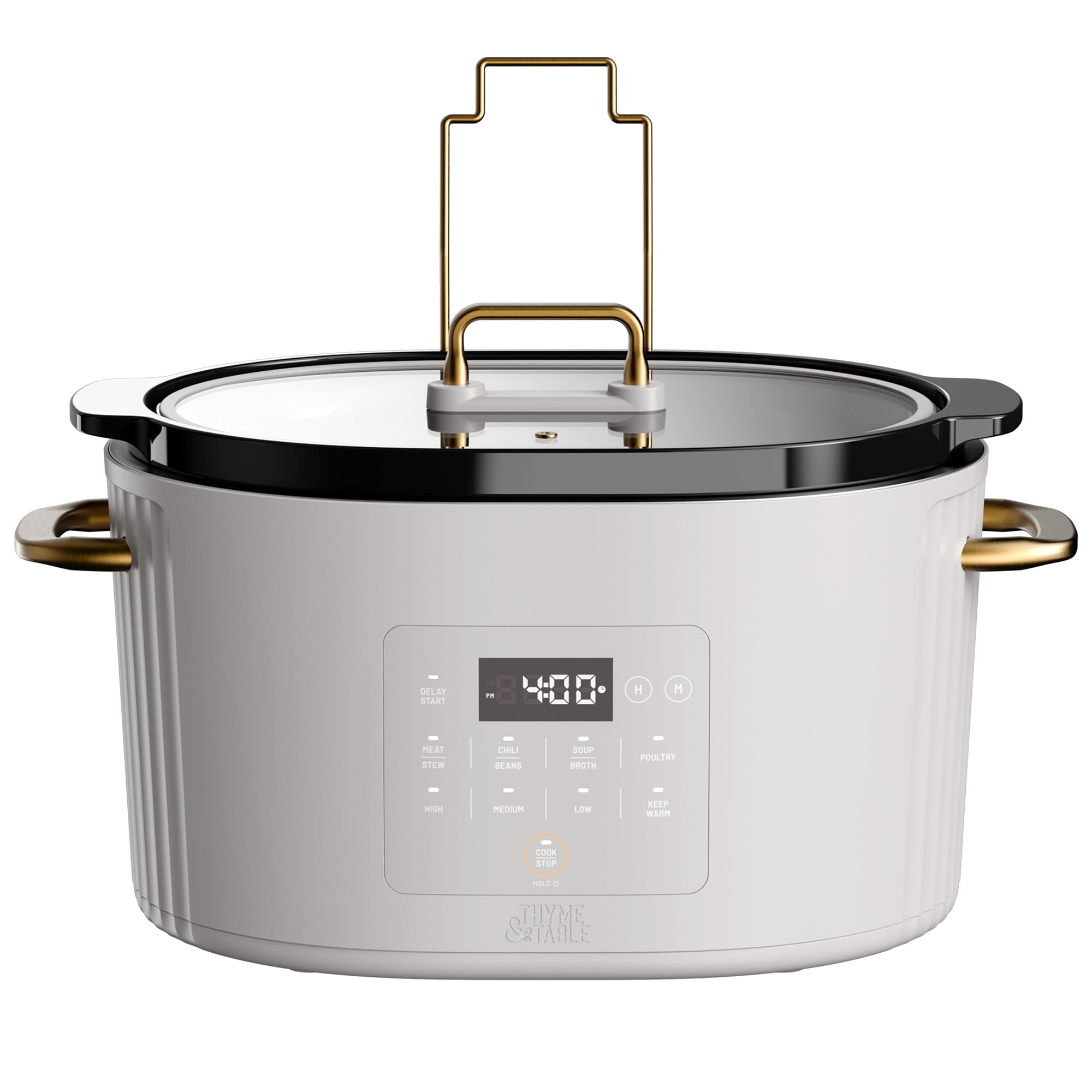 Thyme & Table 6QT Programmable Slow Cooker, Sand White - Walmart.com