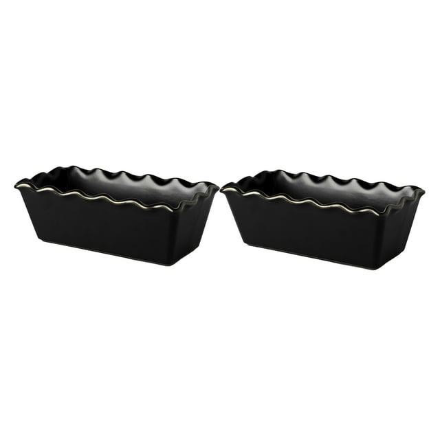 Thyme & Table 9" Ceramic Loaf Dish 2-Piece Set, Onyx - Walmart.com