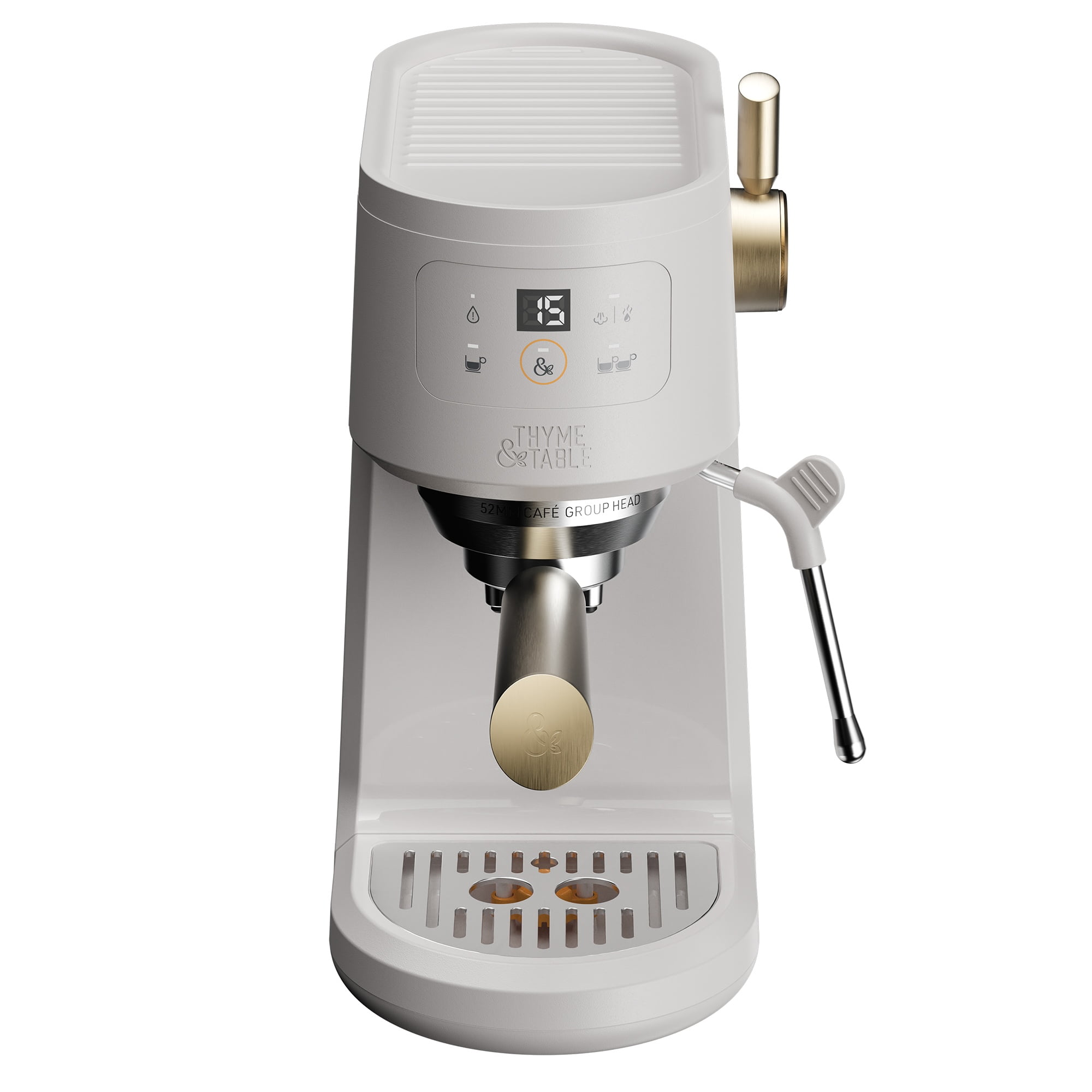 Free Shipping! Thyme & Table Mini Espresso Machine Sand White, 15-Bar ...