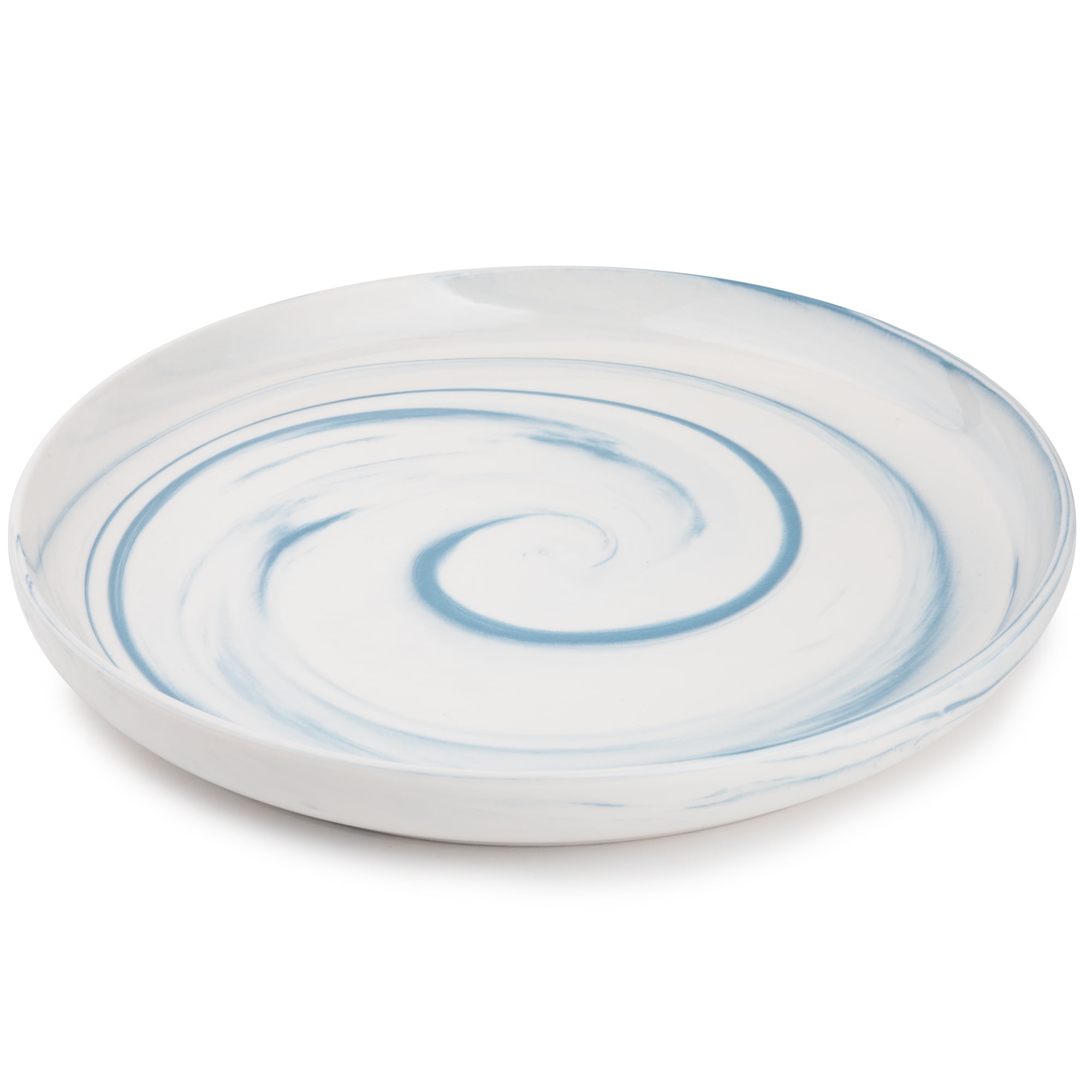 Thyme & Table Blue Marble Stoneware Dinner Plate Microwave Dishwasher ...