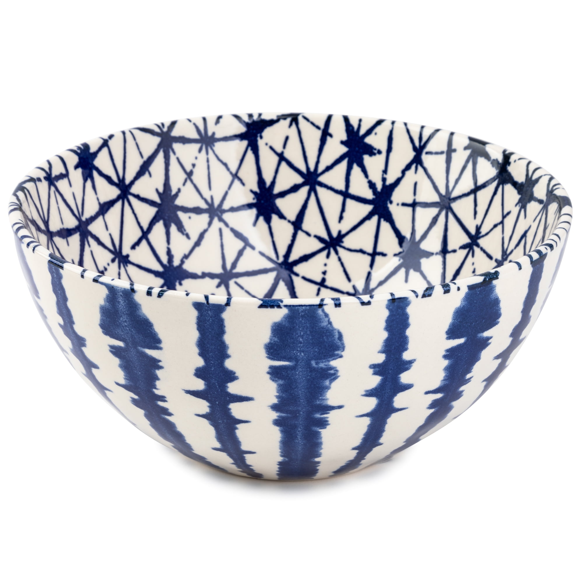 Thyme & Table Blue Shibori Stoneware Large Round Bowl Microwave ...