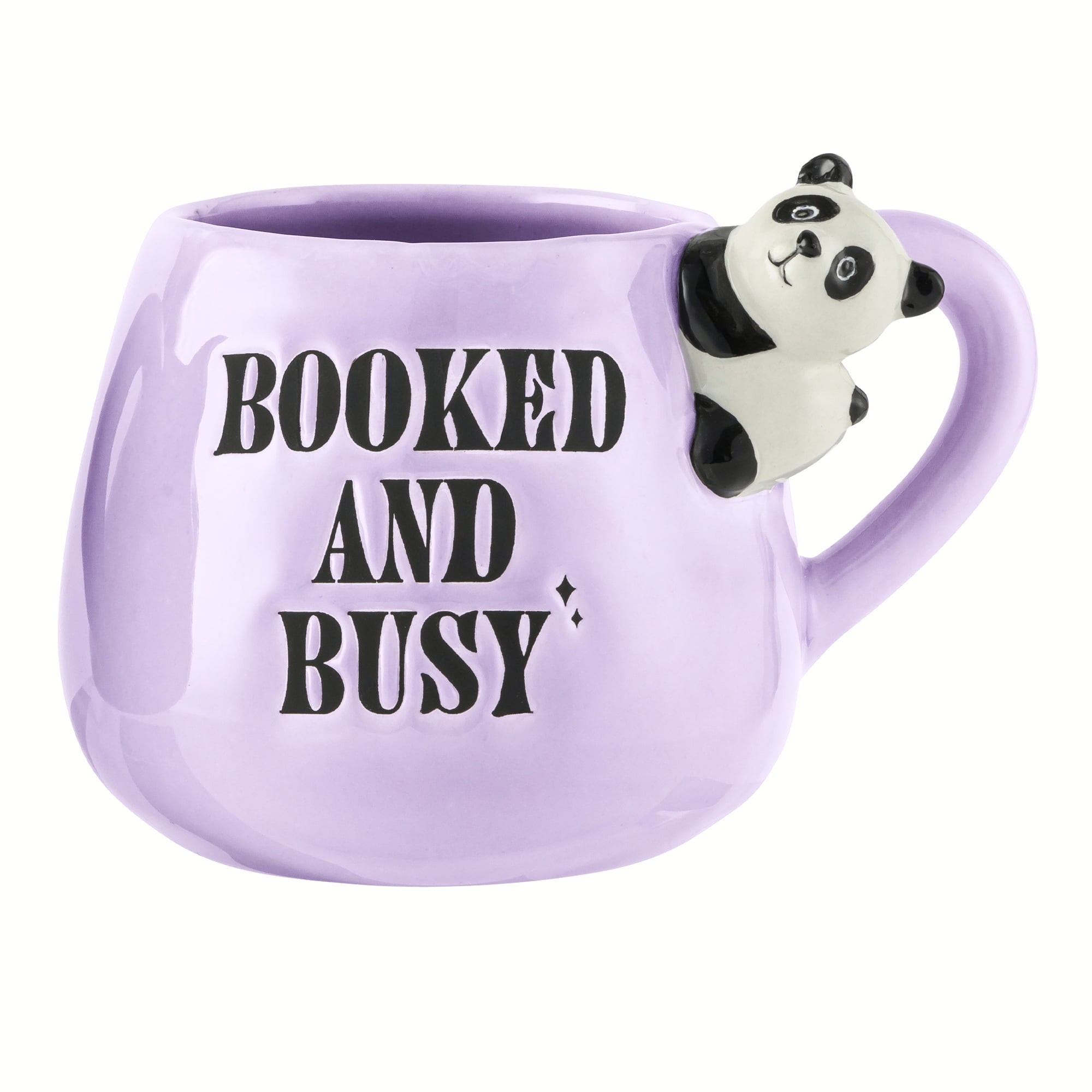 Thyme & Table Booked and Busy Panda Mug 15.5 fl oz Stoneware with Cute ...