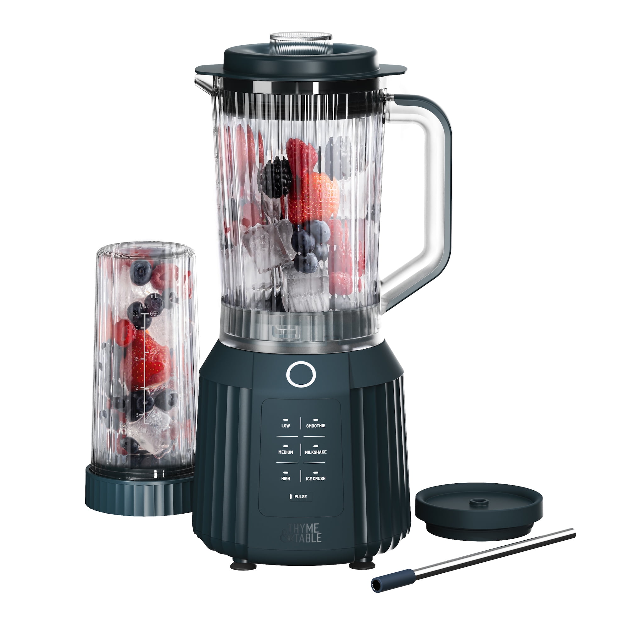 Thyme & Table Countertop Blender Duo, 1100W, 57oz Tritan Pitcher, 6 ...