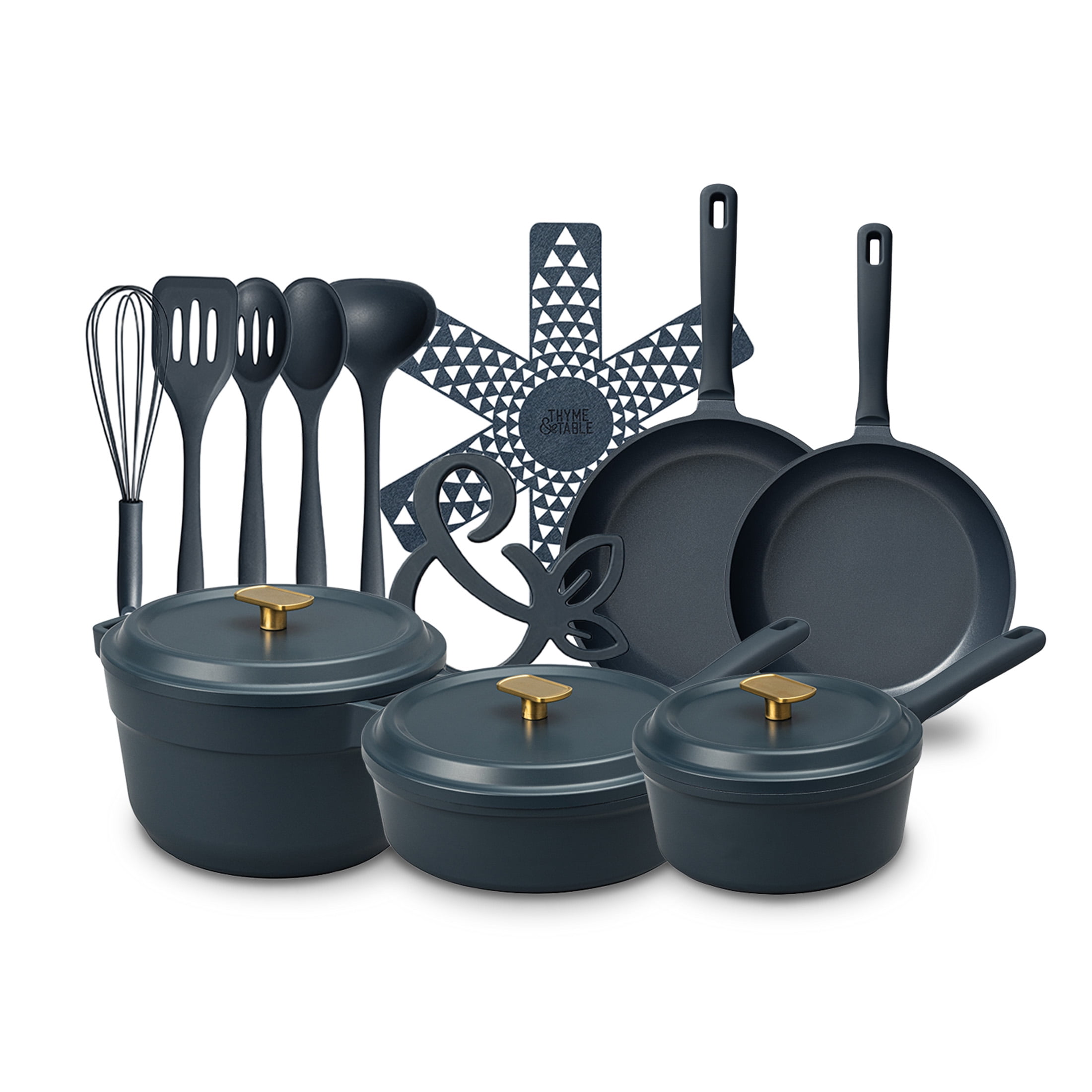 Free Shipping! Thyme & Table 18-Piece Nonstick Cookware Set Atlantic ...