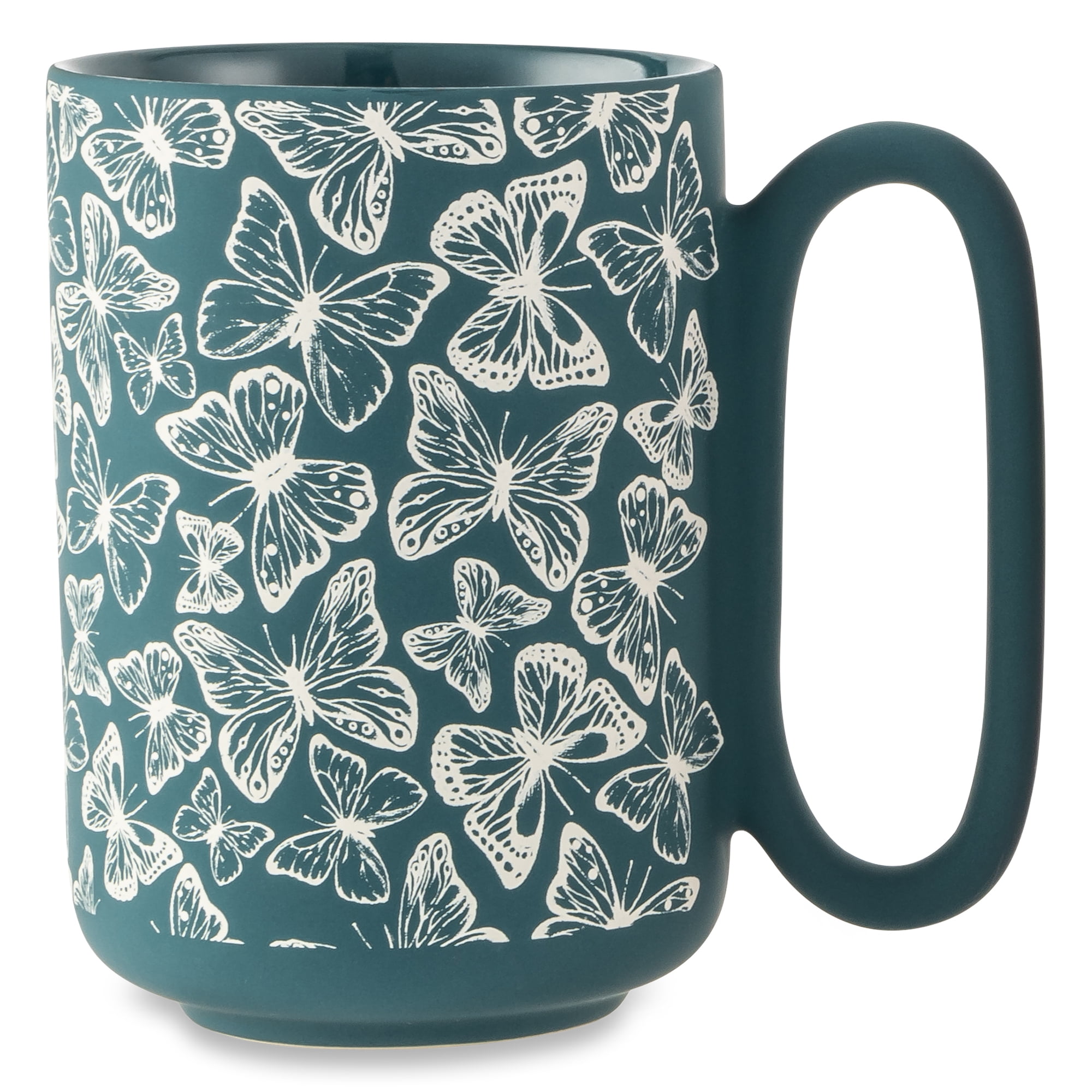 Thyme & Table Green Butterflies Soft Touch Stoneware Mug 19.6 fl oz ...