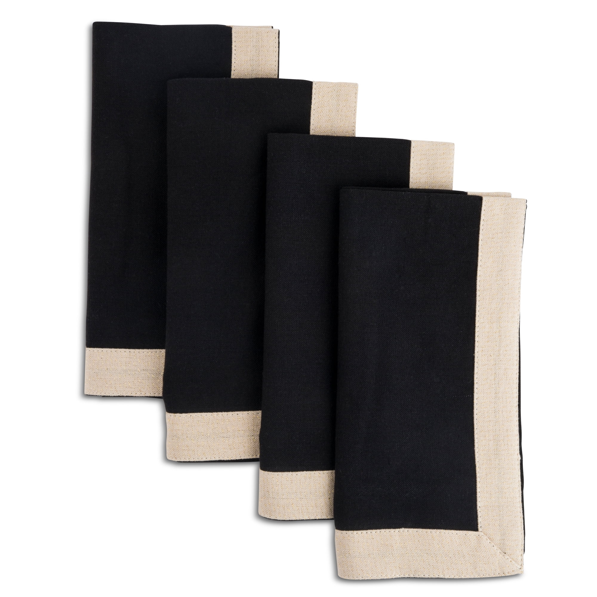 Thyme & Table Handmade Napkin Set, Black Gold, 4-Piece Set - Walmart.com