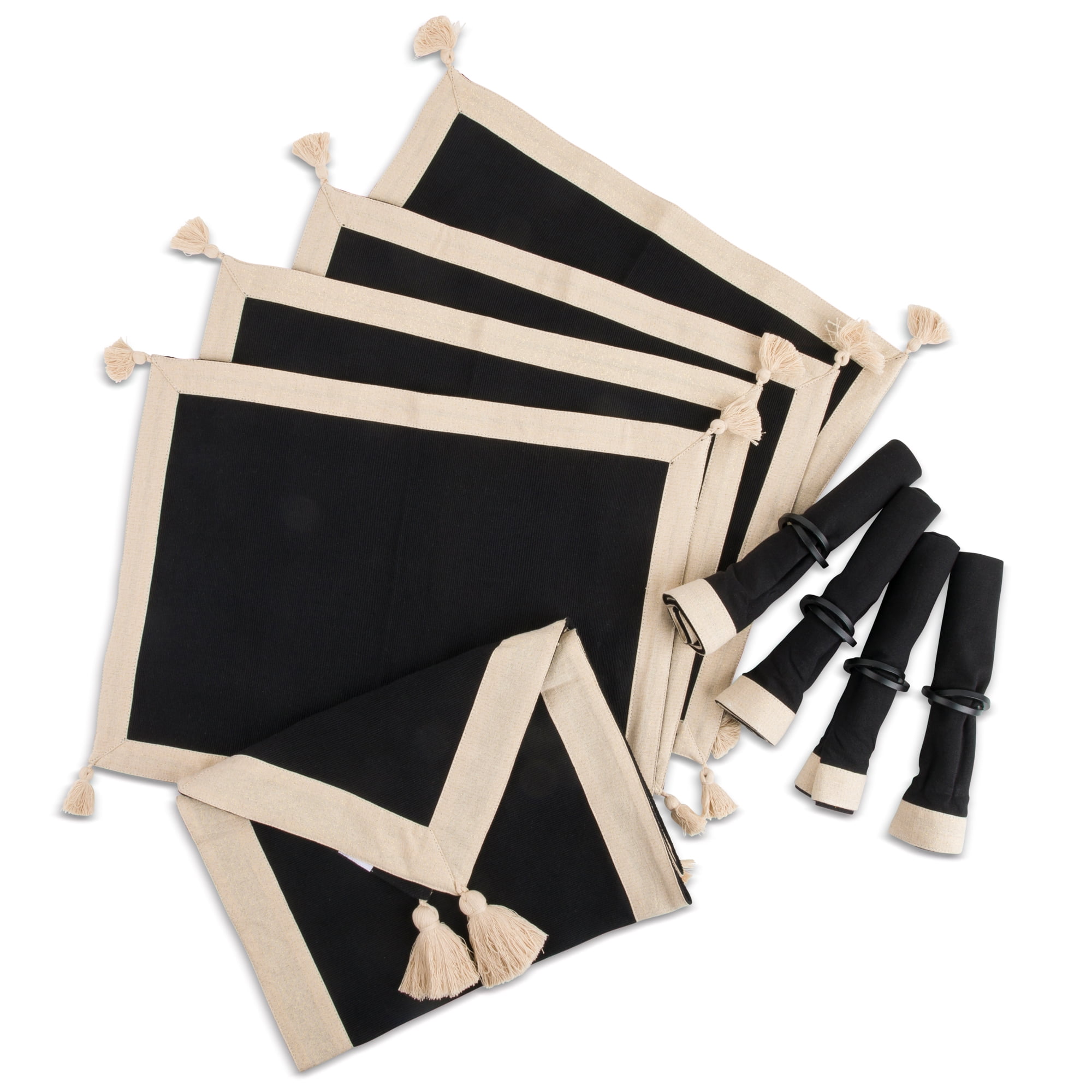 Thyme & Table Handmade Table Setting Bundle, Gold Black, 13-Piece Set ...