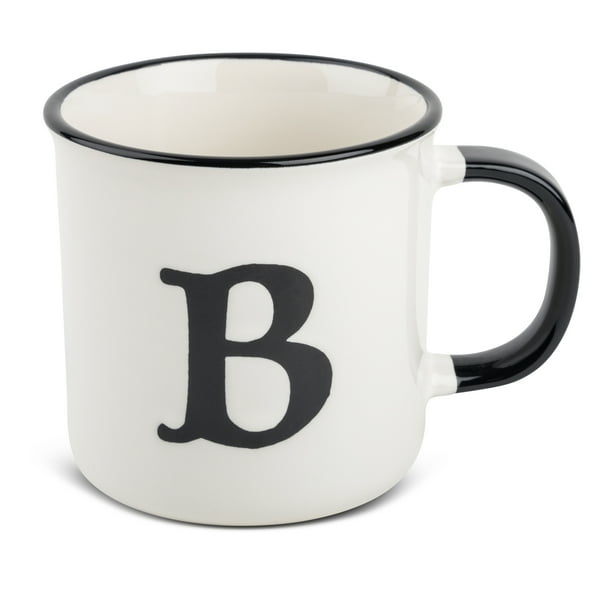 Thyme & Table Monogram B Stoneware Coffee Mug 16oz, White - Walmart.com