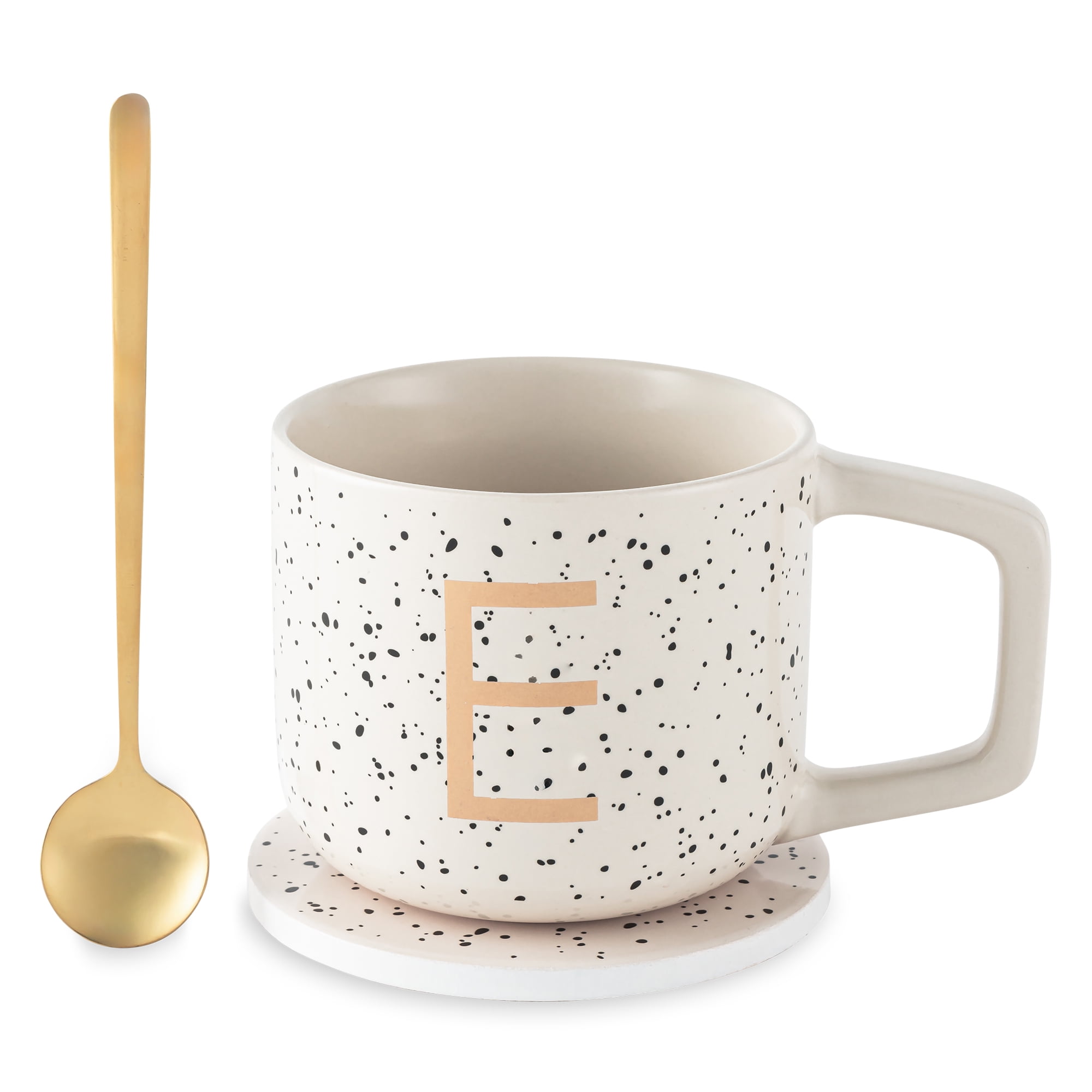 Thyme & Table Monogram E Mug, Coaster and Stir Set - Walmart.com