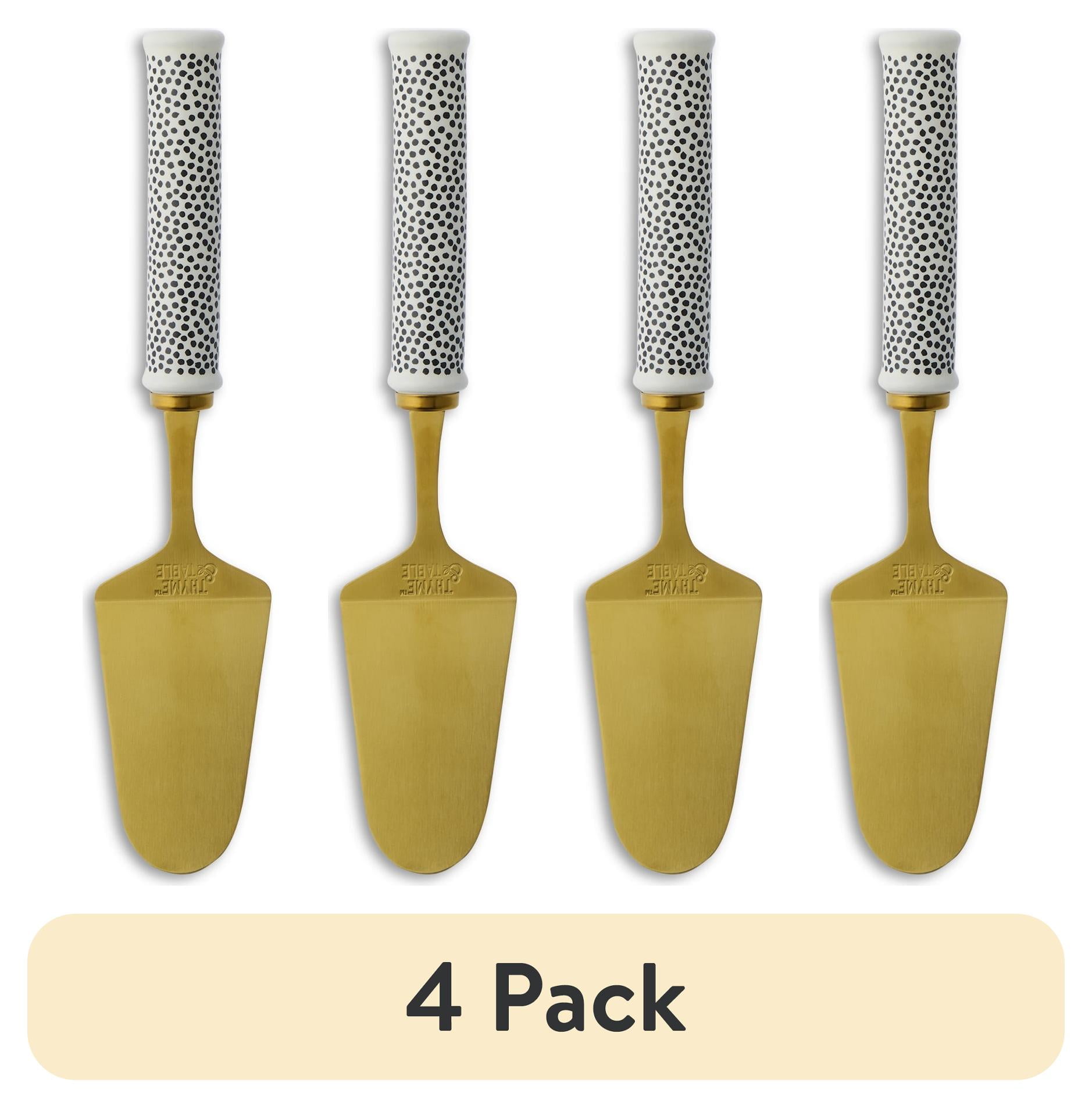 (4 pack) Thyme & Table Non Slip Gold Stainless Steel Pie Server with ...