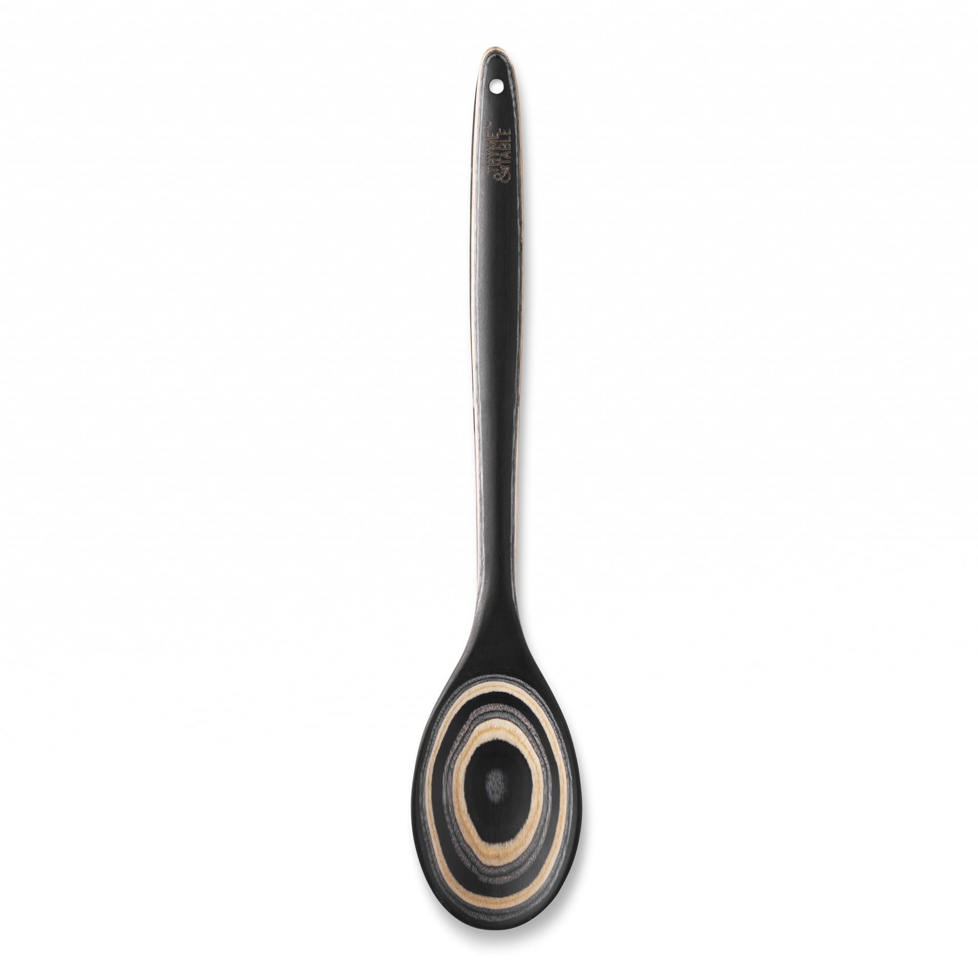 Thyme & Table Pakka Wood Spoon Black, Durable Hardwood Utensil with ...