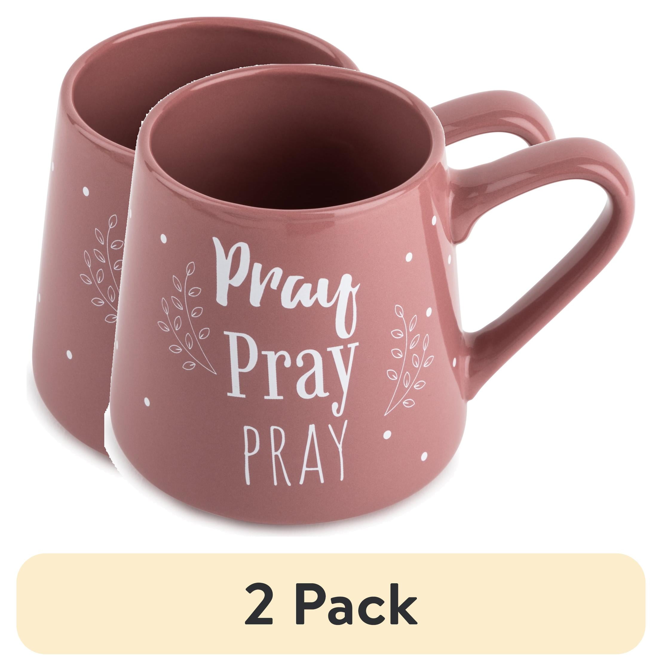 (2 pack) Thyme & Table Pray Ceramic Coffee Mug, 16 fl oz - Walmart.com