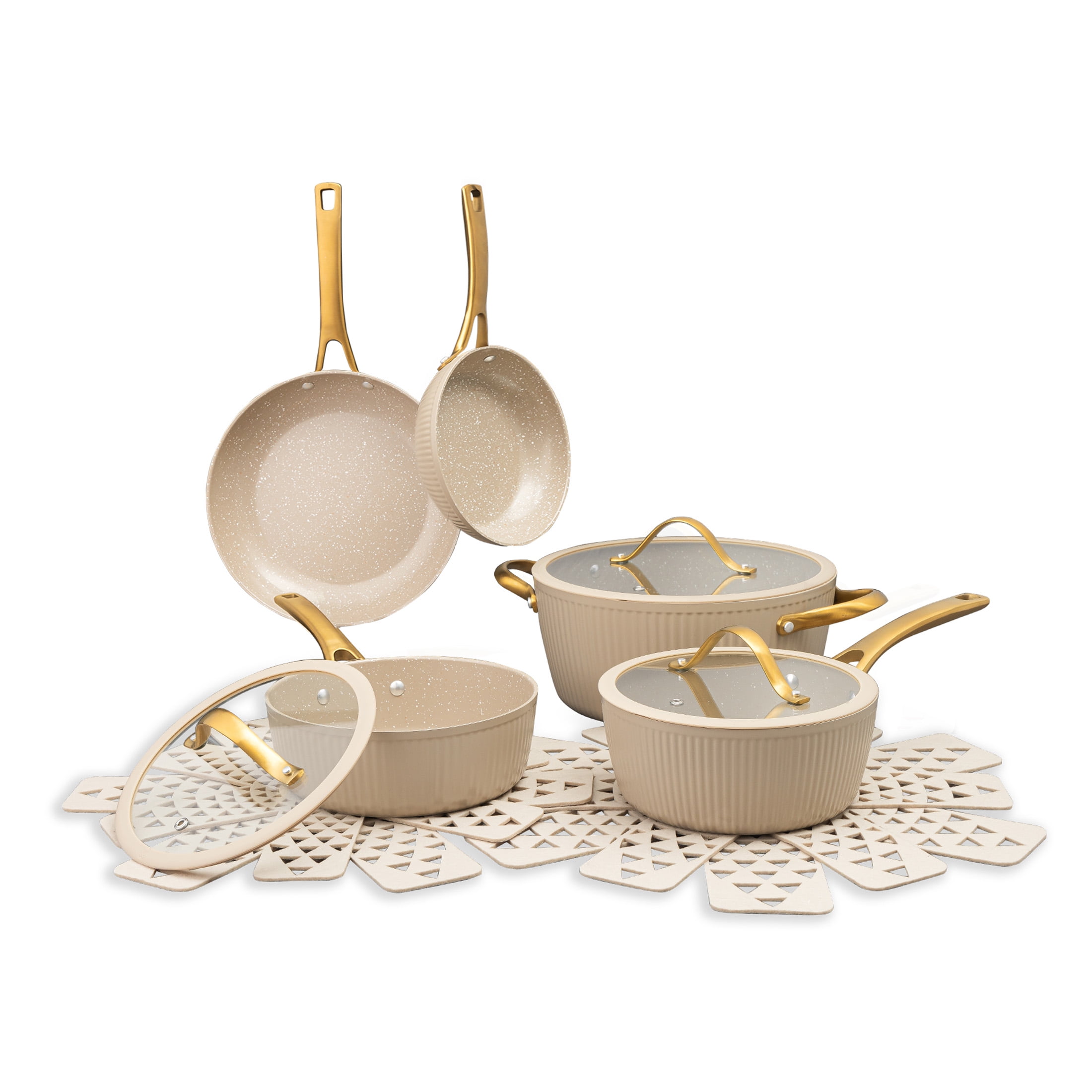 Free Shipping! Thyme & Table 12-Piece Ceramic Cookware Set in Taupe ...