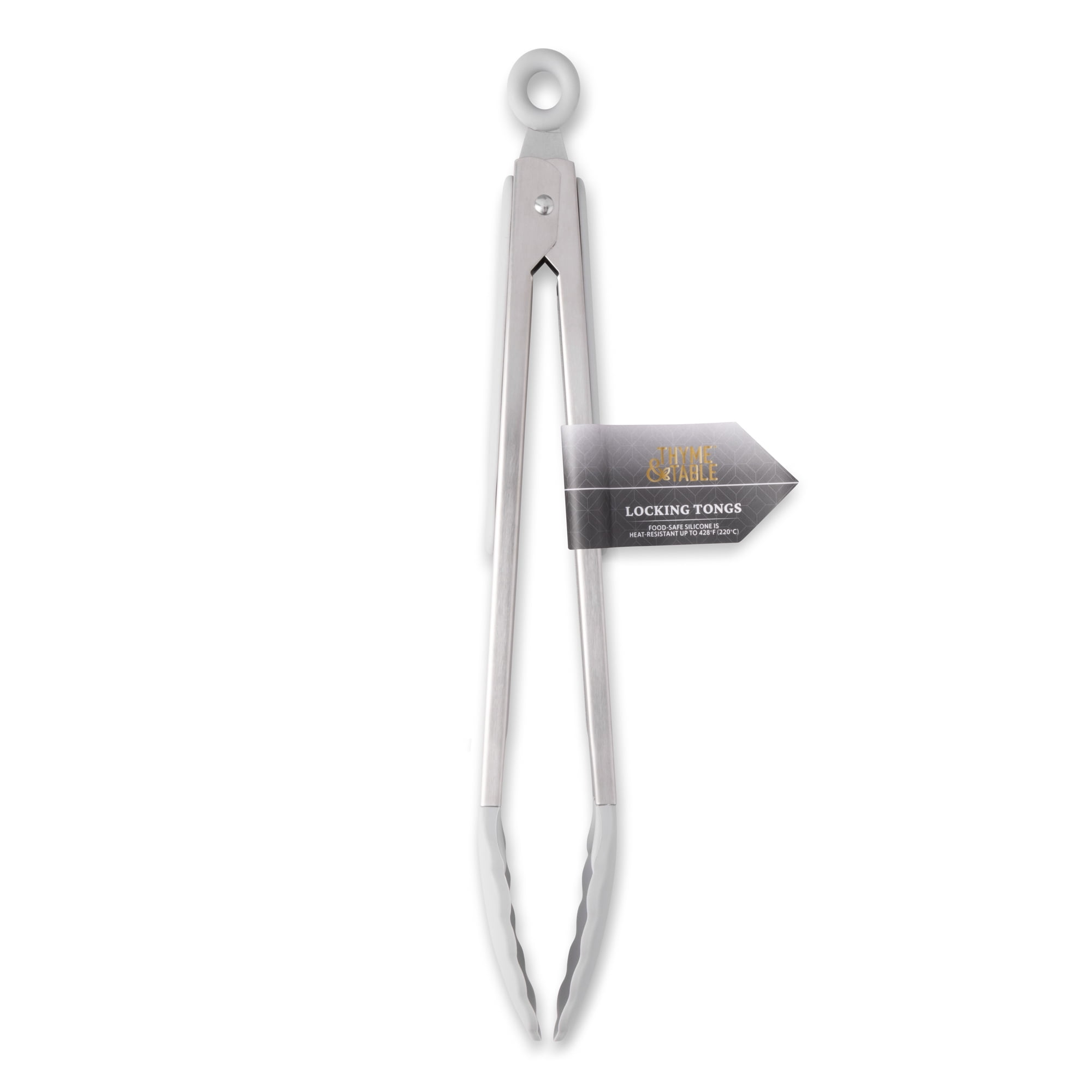Thyme & Table Silicone Locking Tongs - Heat Resistant 428F - Walmart.com
