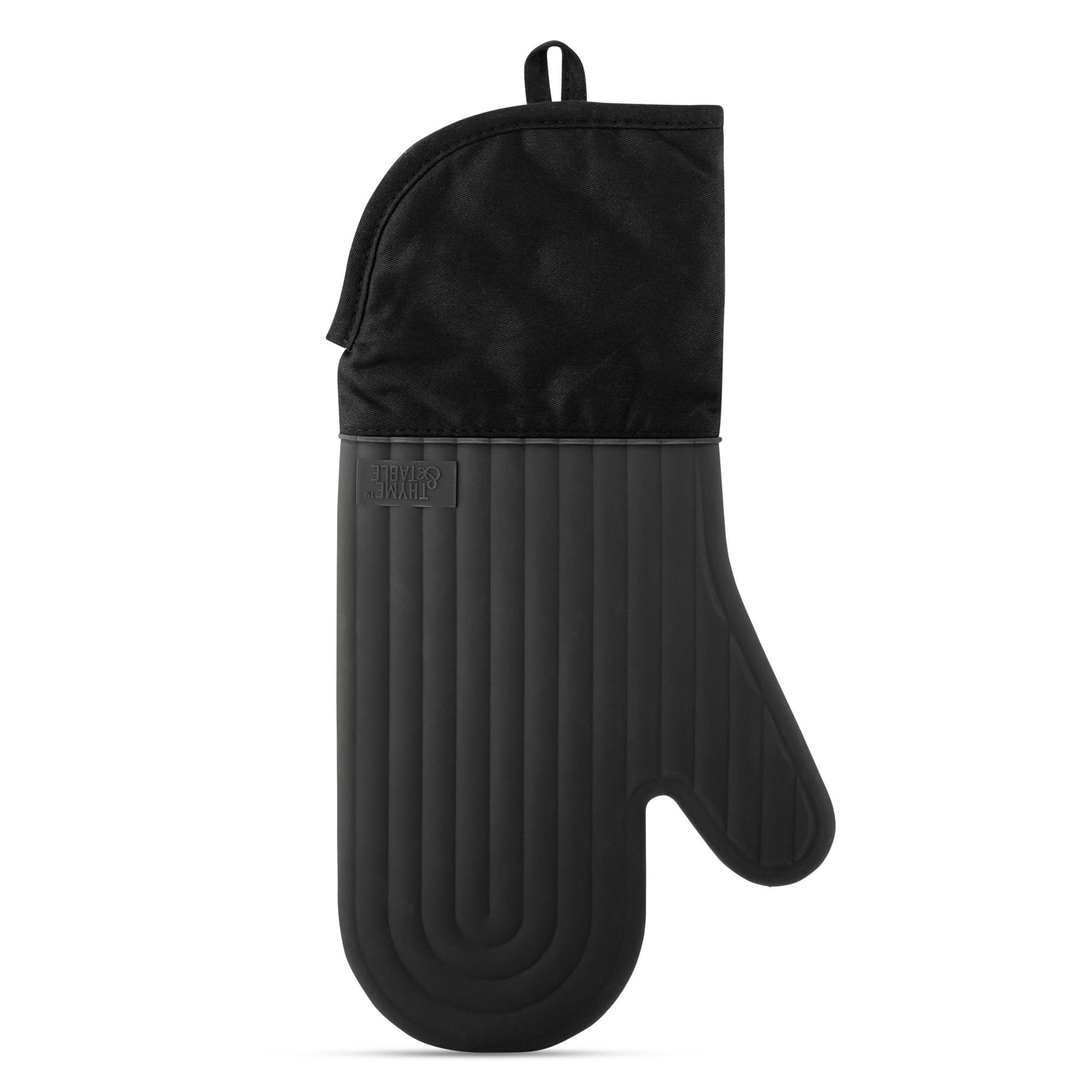 Thyme & Table Silicone Oven Mitt Black, Durable & Easy to Clean ...