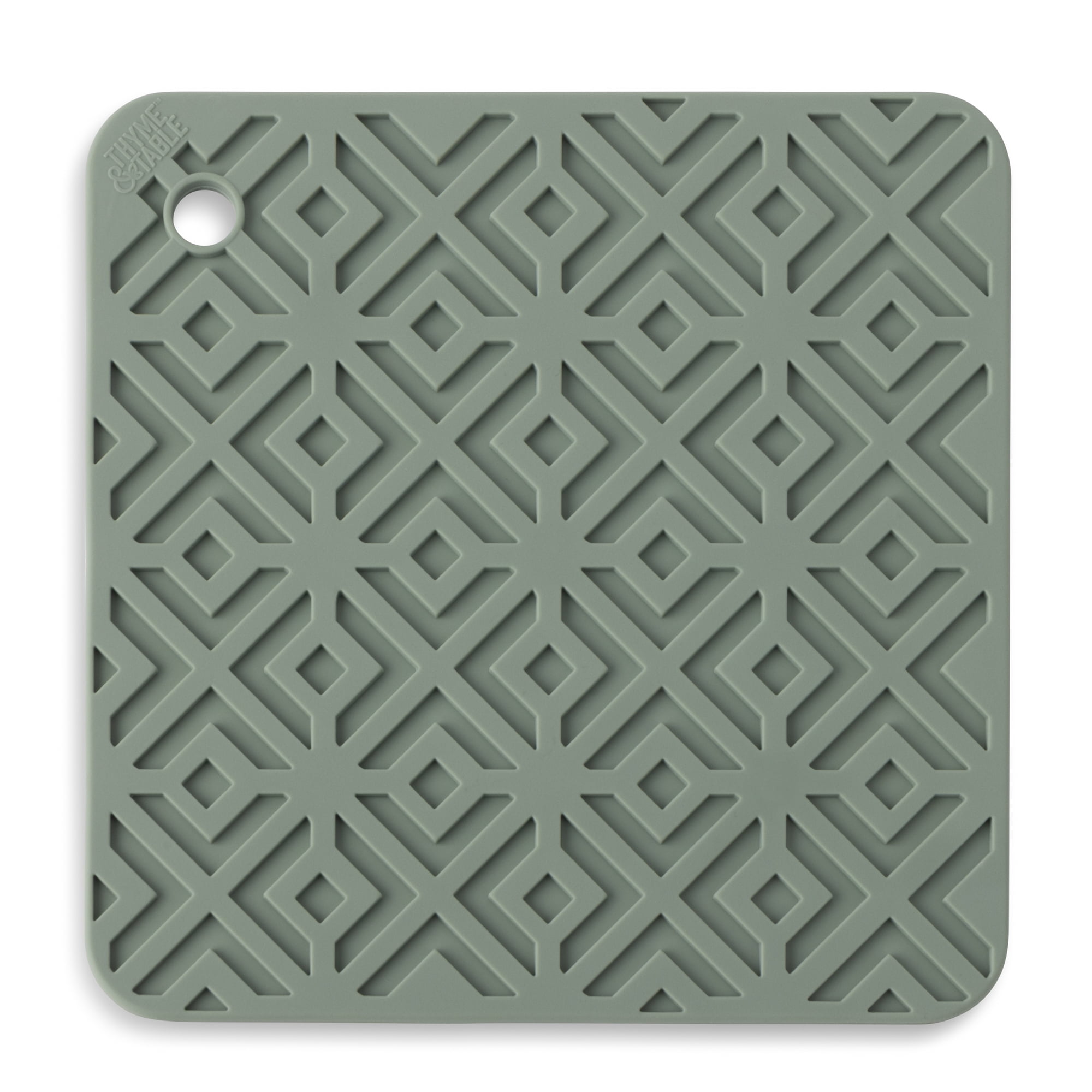 Thyme & Table Silicone Pot Holder Trivet, Sage, Heat Resistant ...