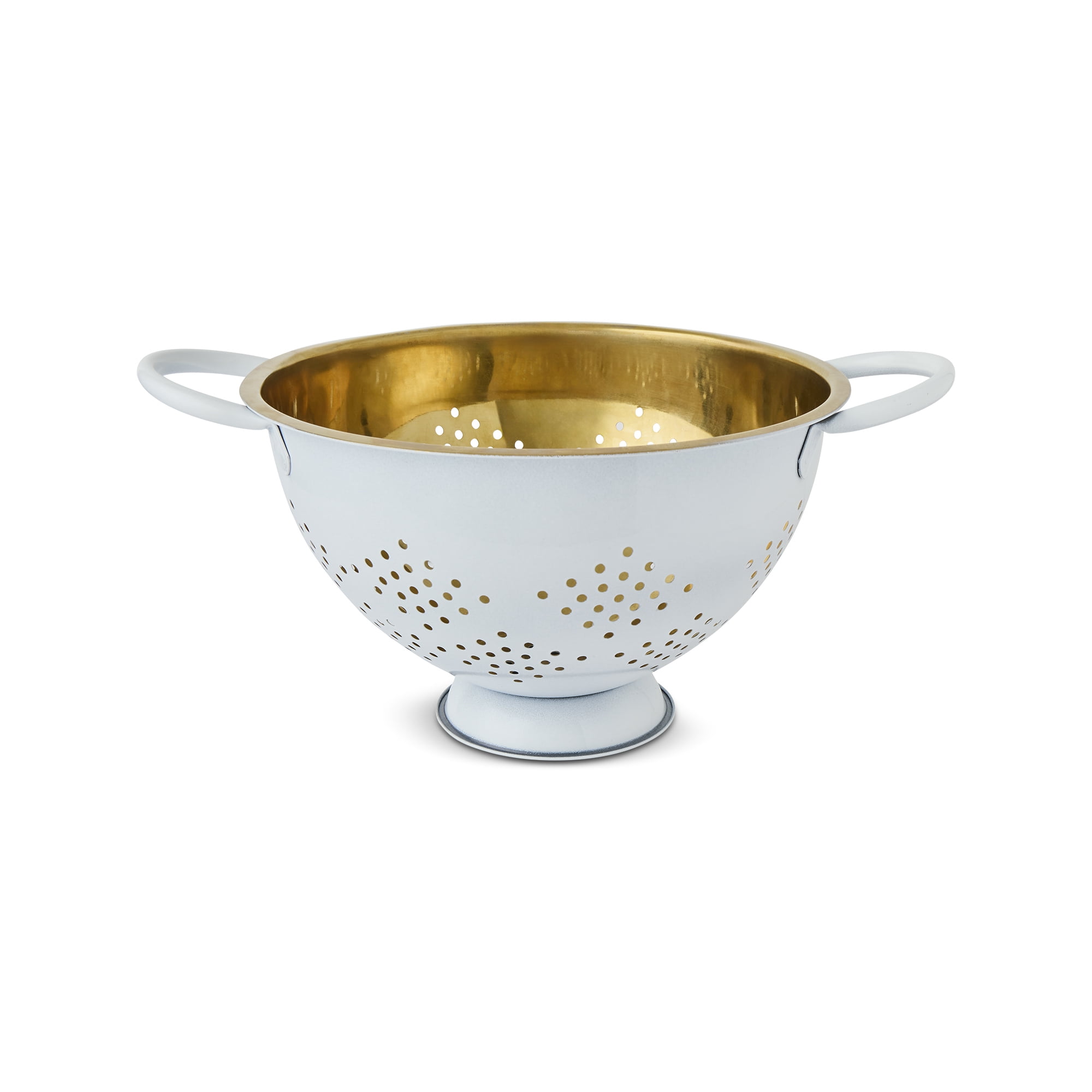 Thyme & Table Stainless Steel Colander, White & Gold - Walmart.com