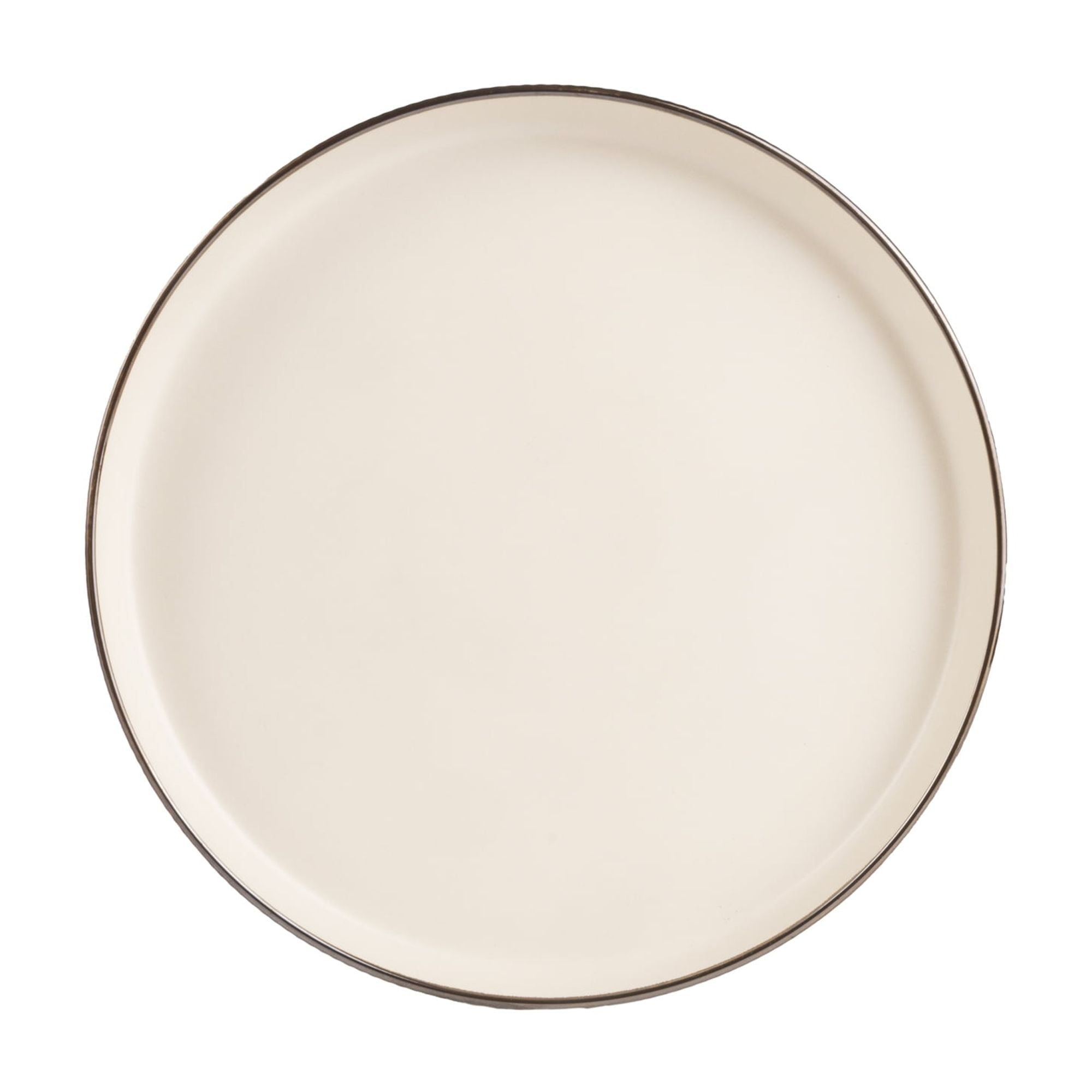 Thyme & Table Aden Ceramic Dinner Plate Cream with Bronze Rim - Walmart.com
