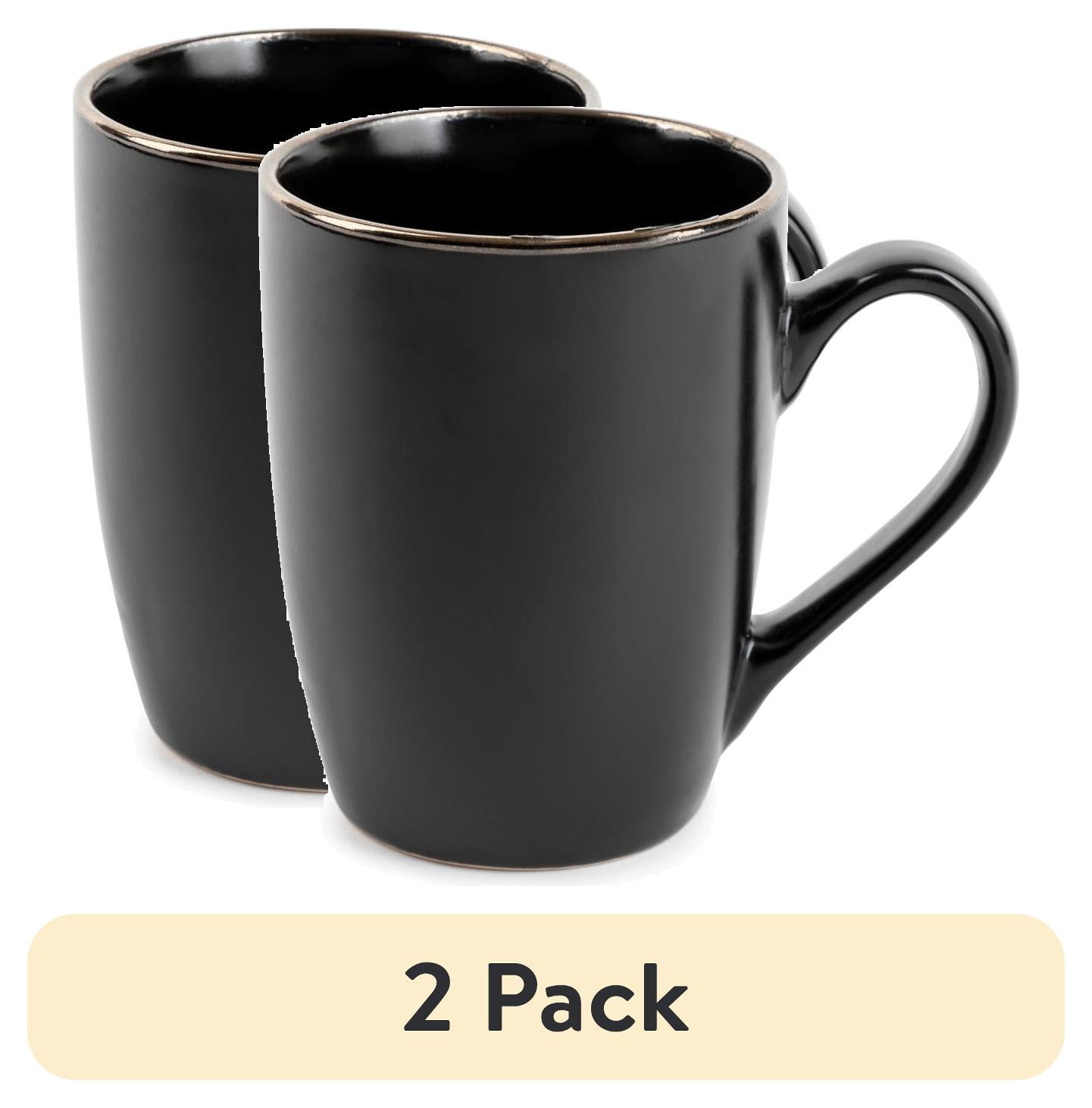 (2 pack) Thyme & Table Stoneware Mug 14oz, Black Onyx Collection ...