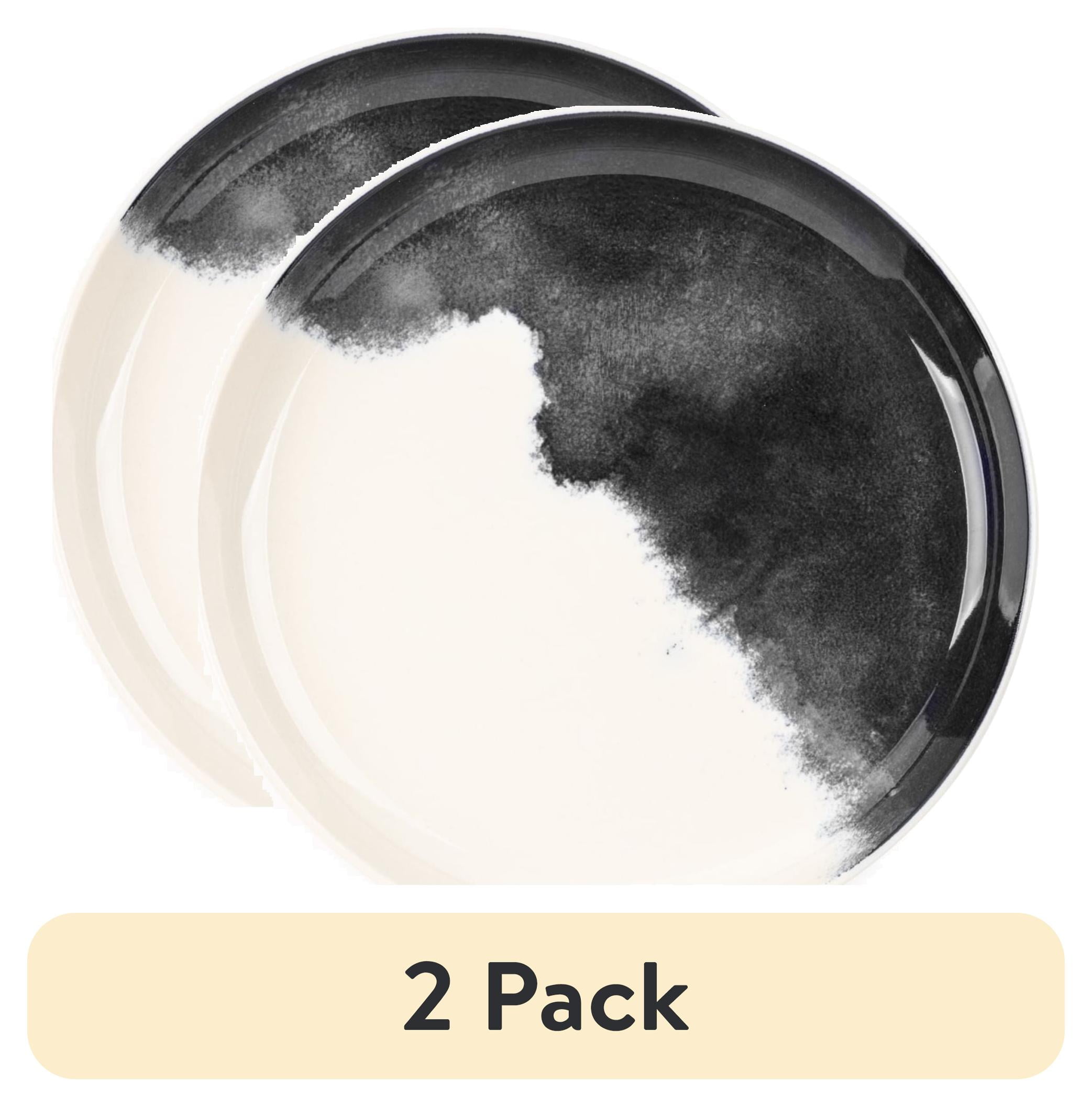(2 pack) Thyme & Table Stoneware Plate, Grey Drip Collection - Walmart.com