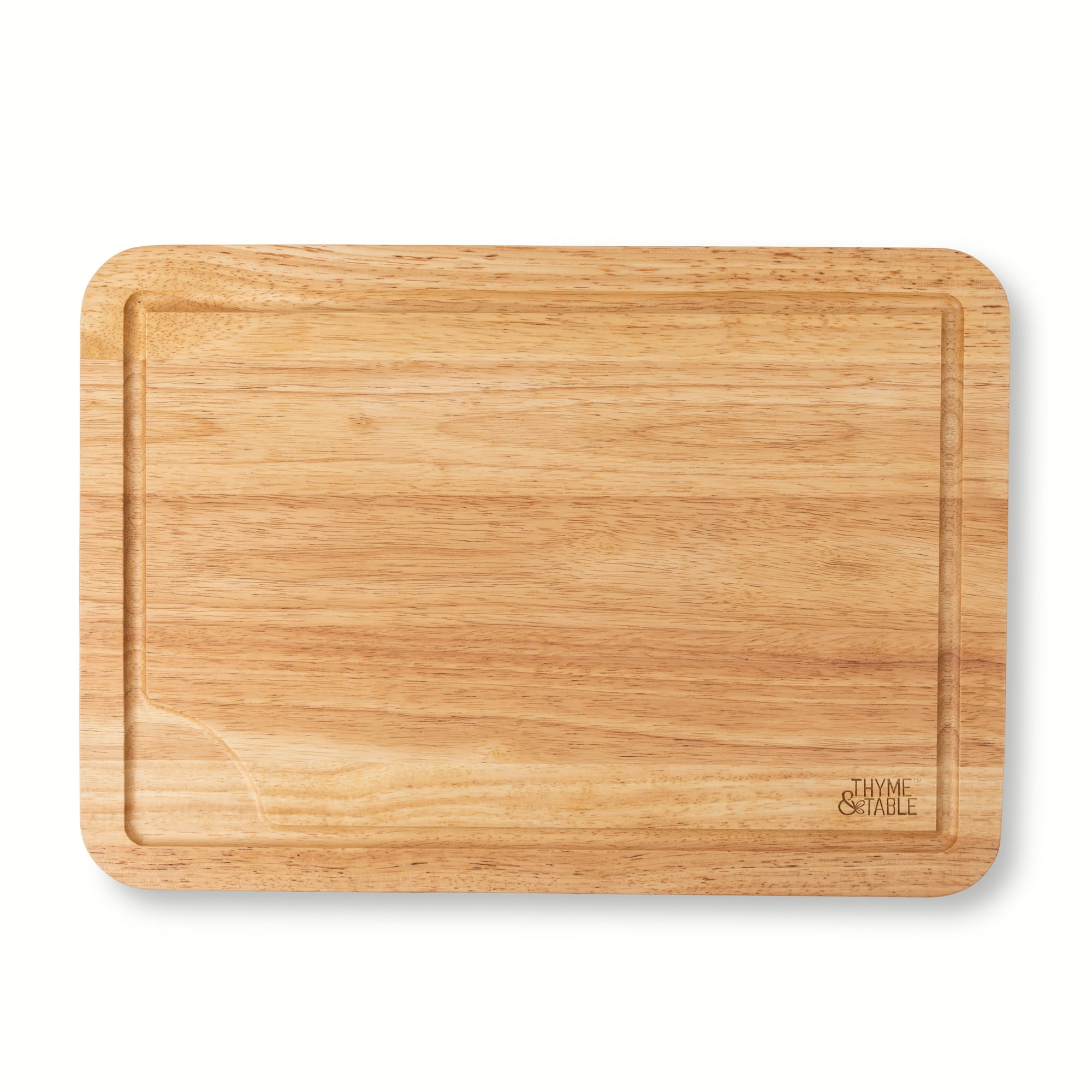 Thyme & Table Extra Large 14"x20" Rubberwood Cutting Board with Anti ...