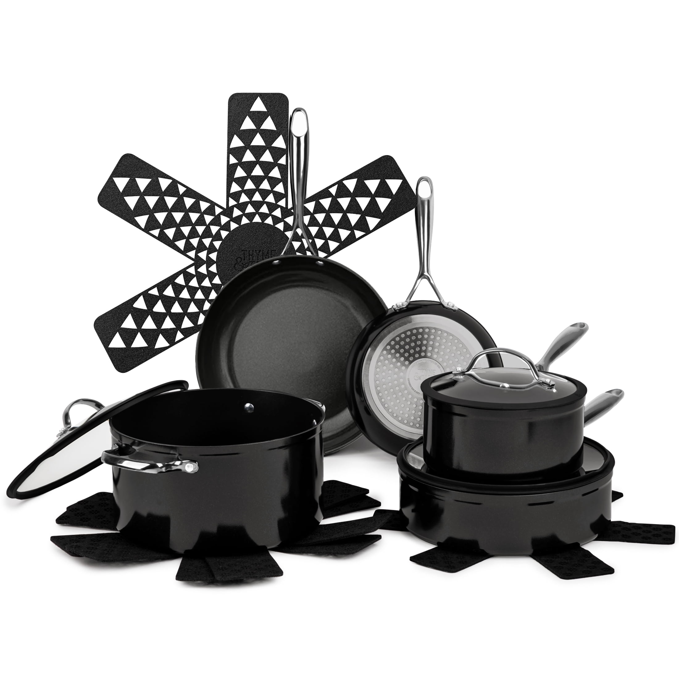 Free Shipping! Thyme & Table Ceramic Aluminum Cookware Set 12-Piece ...