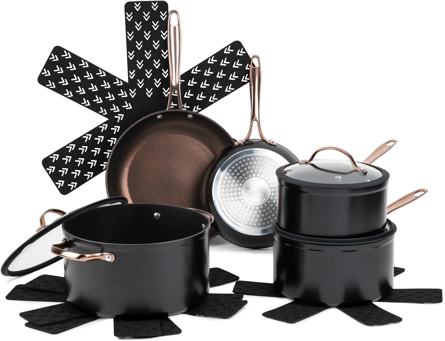 ThymeS & TableS Signature 12-Piece Non-Stick Cookware Set - Durable ...