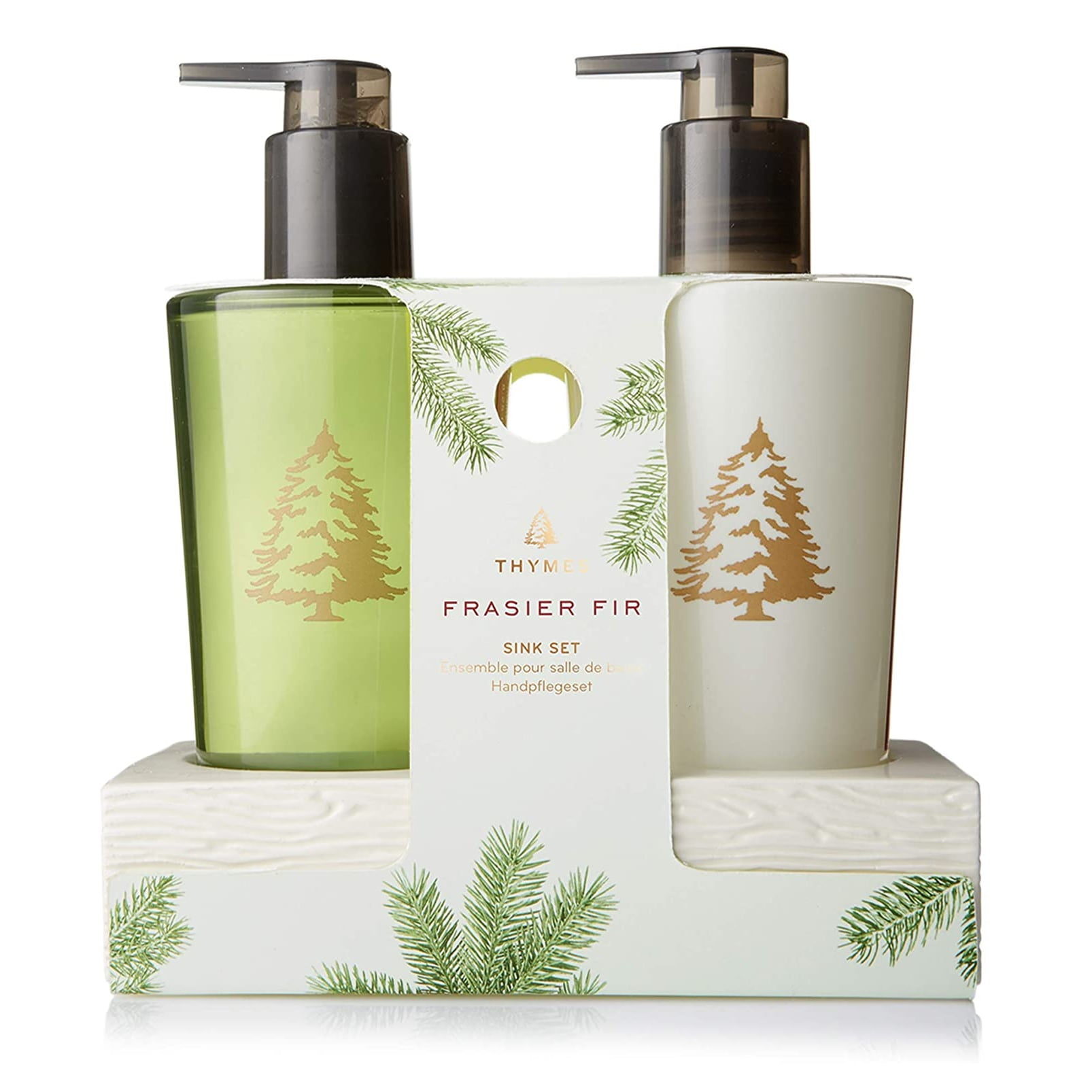 Thymes Frasier Fir Scented Sink Set with Hand Wash, Hand Lotion and ...