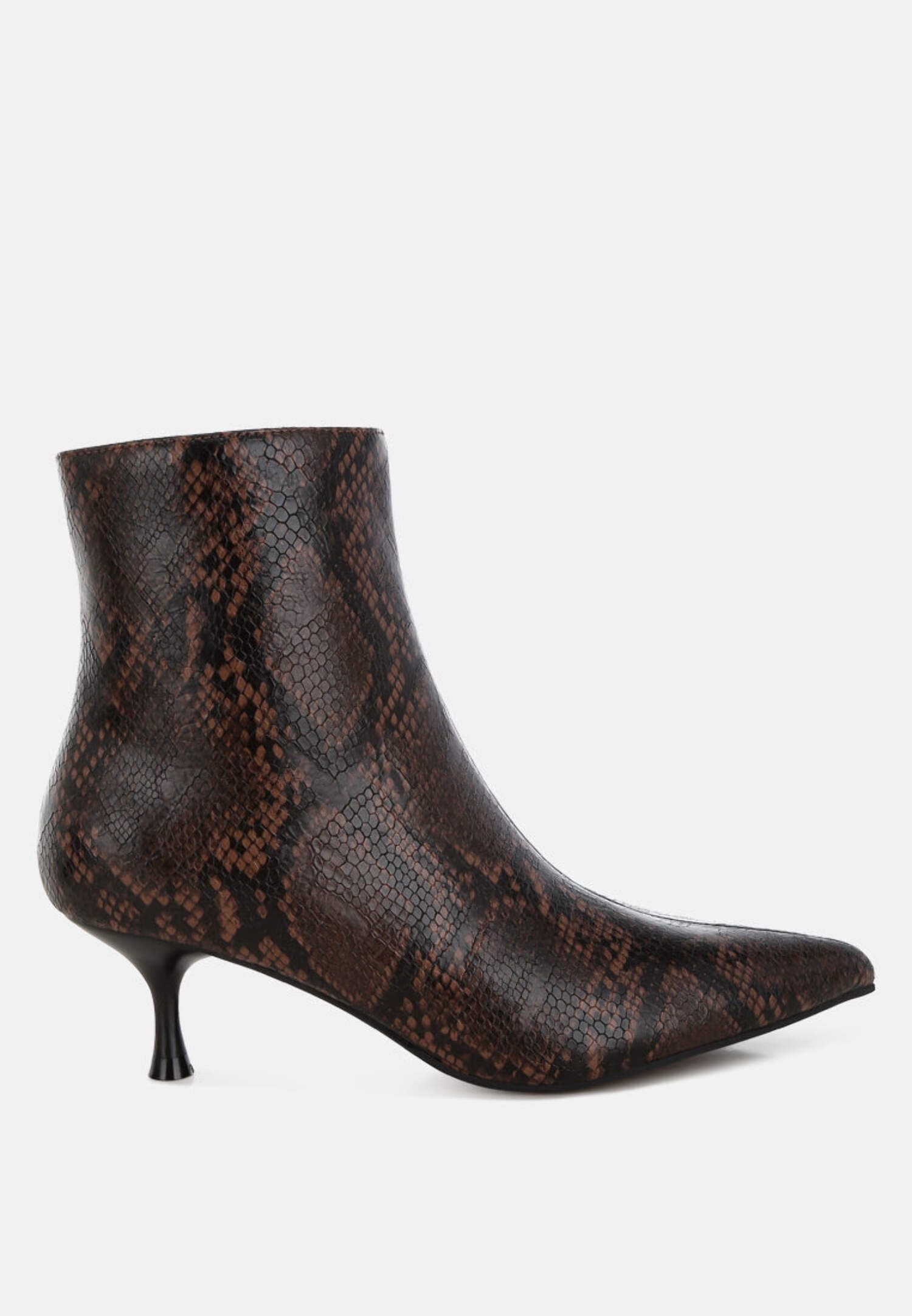 Thymus Snake Print Kitten Heel Boots - Walmart.com
