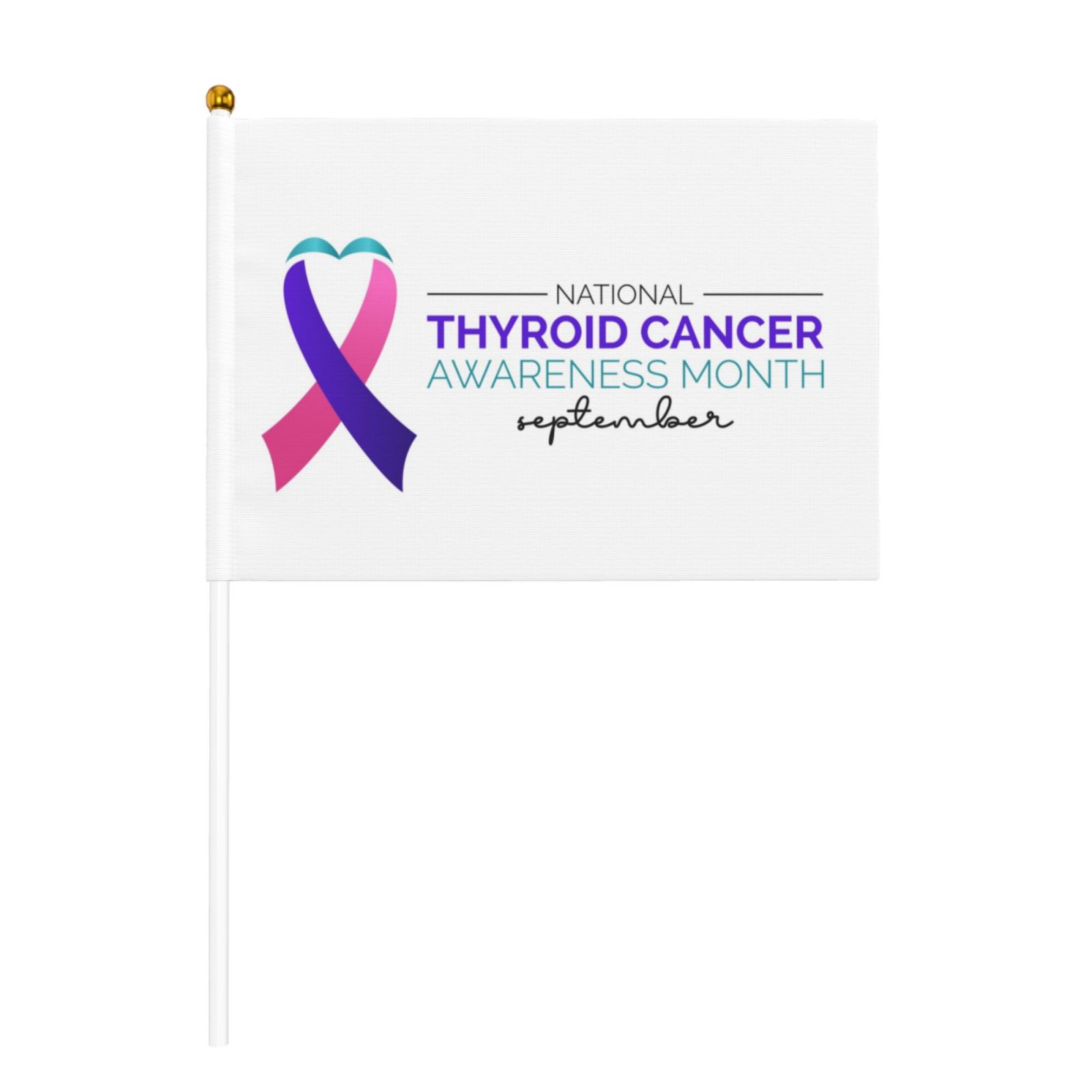 Thyroid Cancer Awareness Month Flag Small Mini Hand Held Flags Small ...