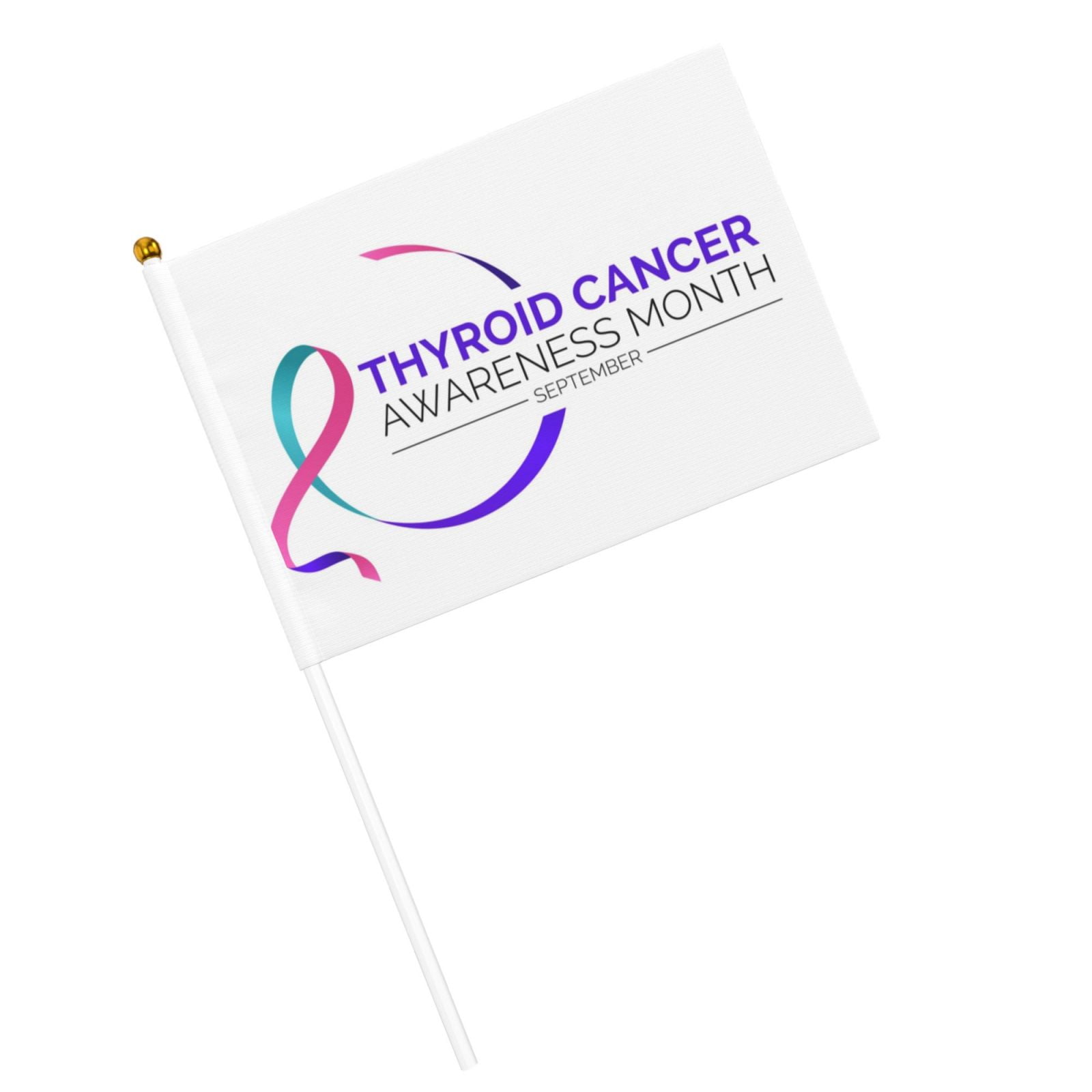 Thyroid Cancer Awareness Month Flag Small Mini Hand Held Flags Small ...