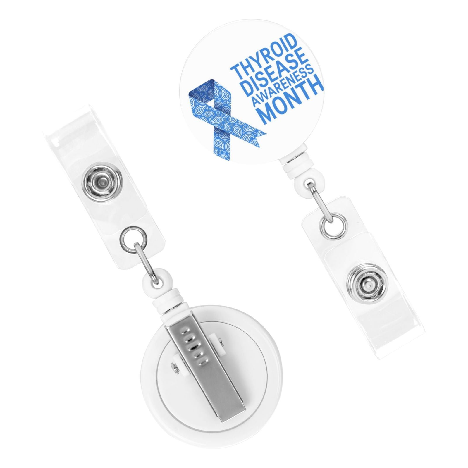 Thyroid Disease Awareness Month Badge Reel Retractable Badge Clip Id ...