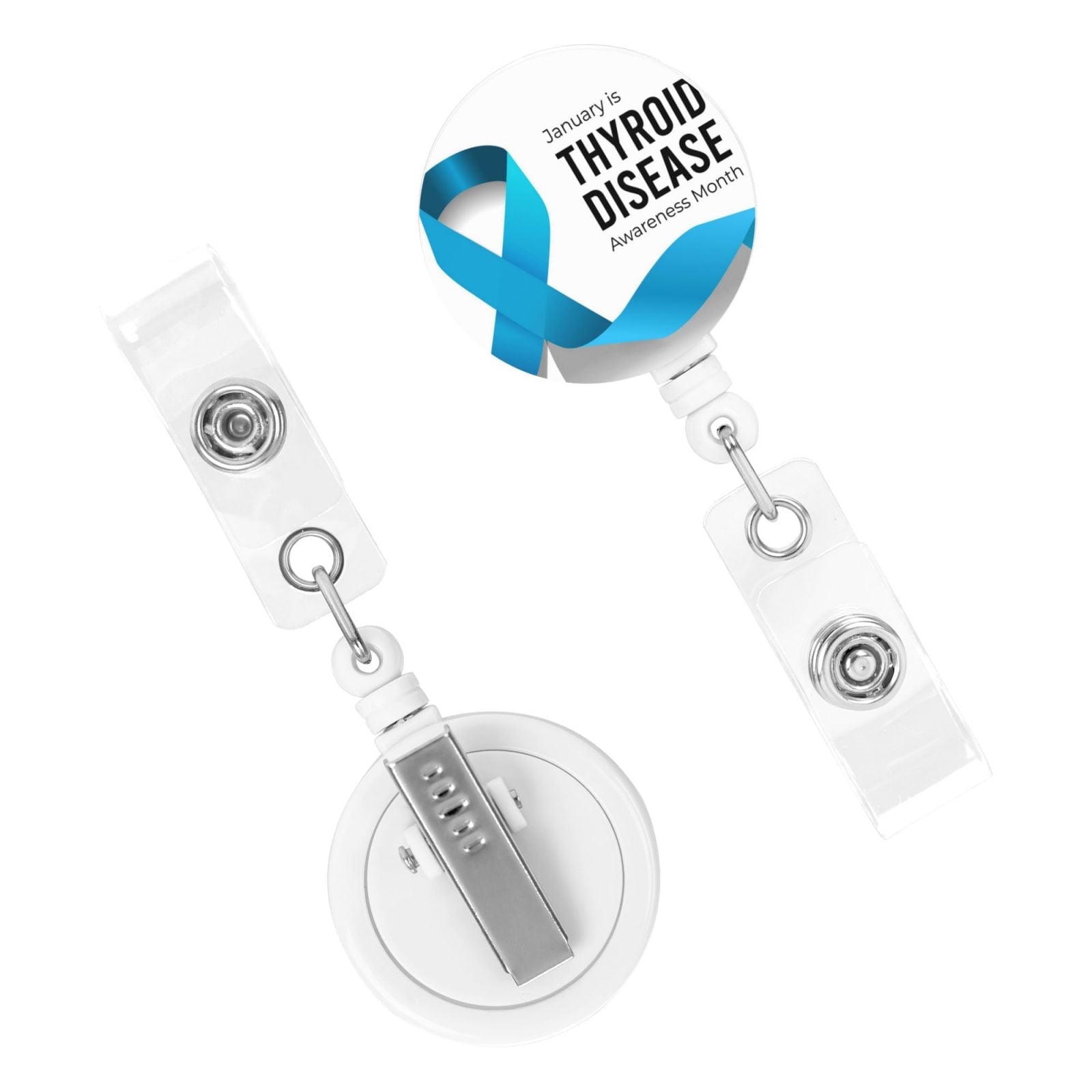 Thyroid Disease Awareness Month Badge Reel Retractable Badge Clip Id ...