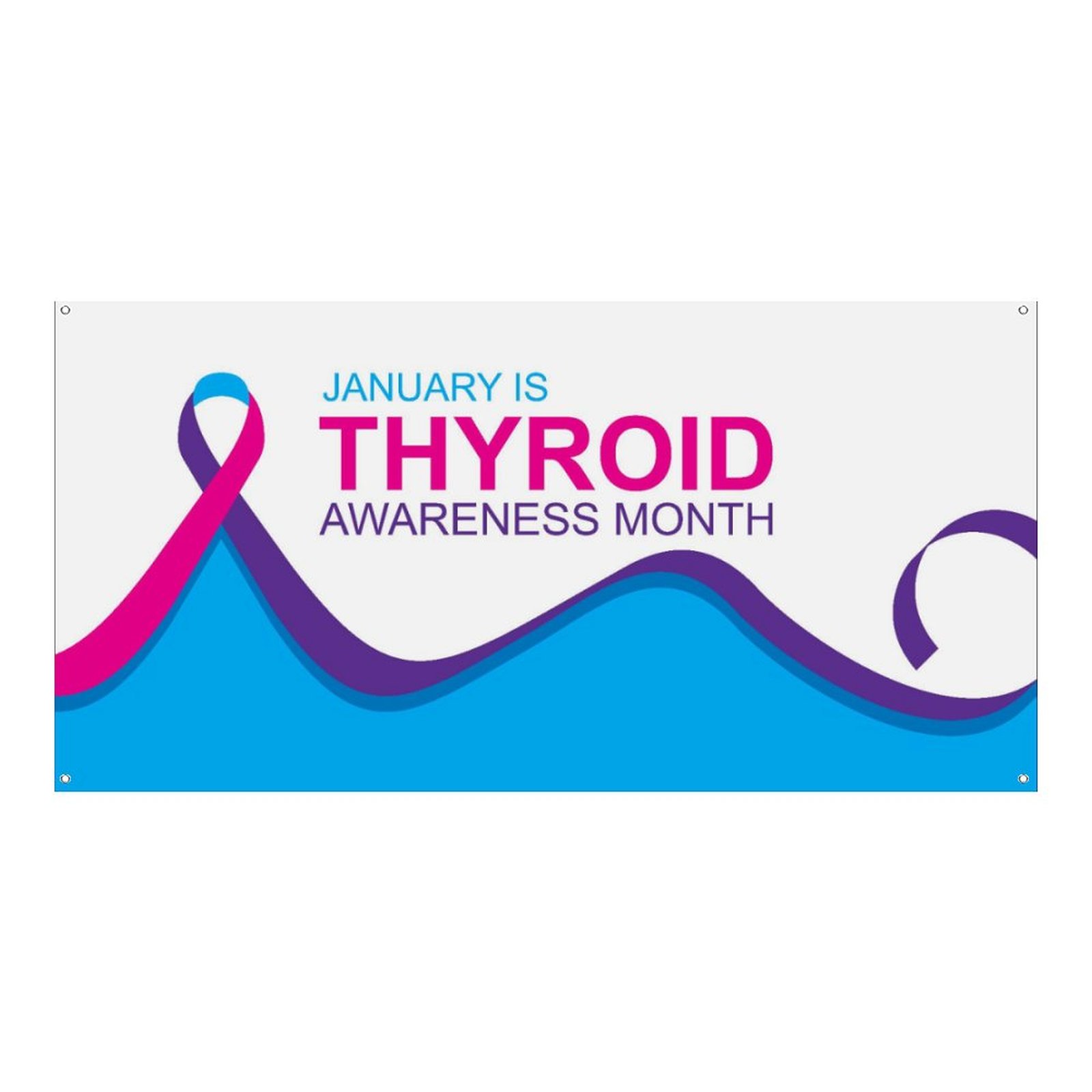 Thyroid Disease Awareness Month Banners Flag Hanging Backdrop Sign Wall ...
