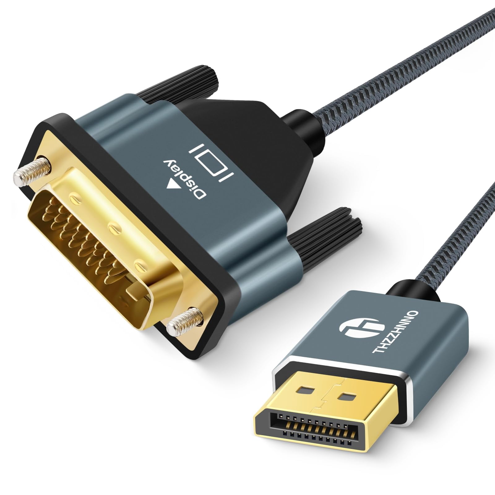 Thzzhnno DisplayPort to DVI SSF20 Cable 6.6FT, DP to DVI-D Adapter Male ...