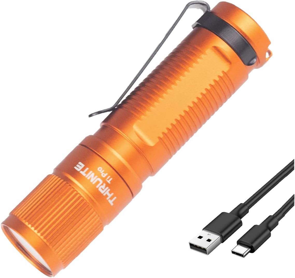 Ti Pro Rechargeable Mini Flashlight, AA Battery Compatible, Max 1012 ...