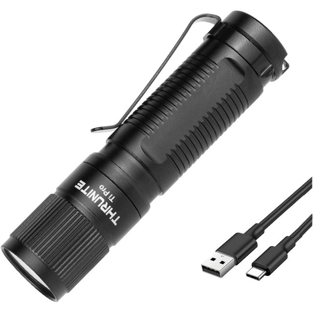 Ti Pro Rechargeable Mini Flashlight, AA Battery Compatible, Max 1012 ...
