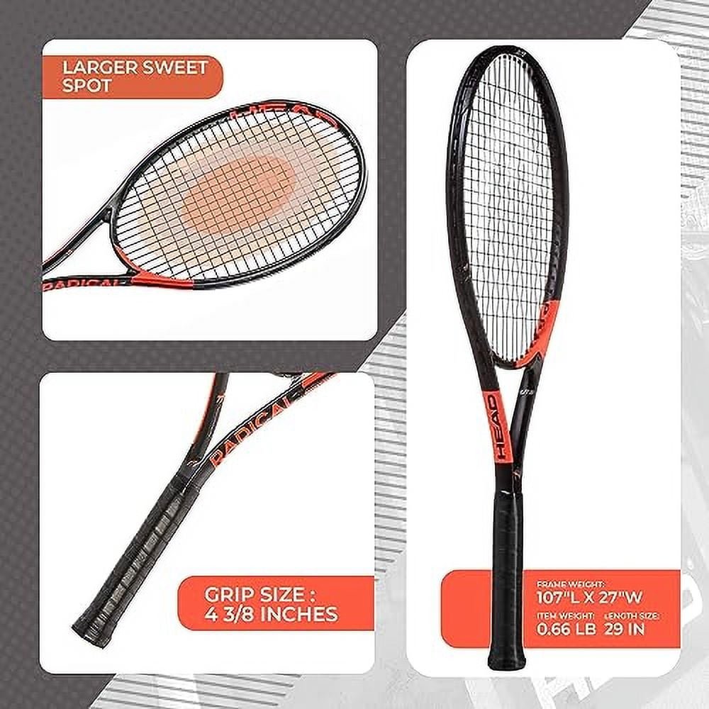 Ti. Radical Tennis Racket - Pre-Strung Light Balance 27 Inch Racquet ...