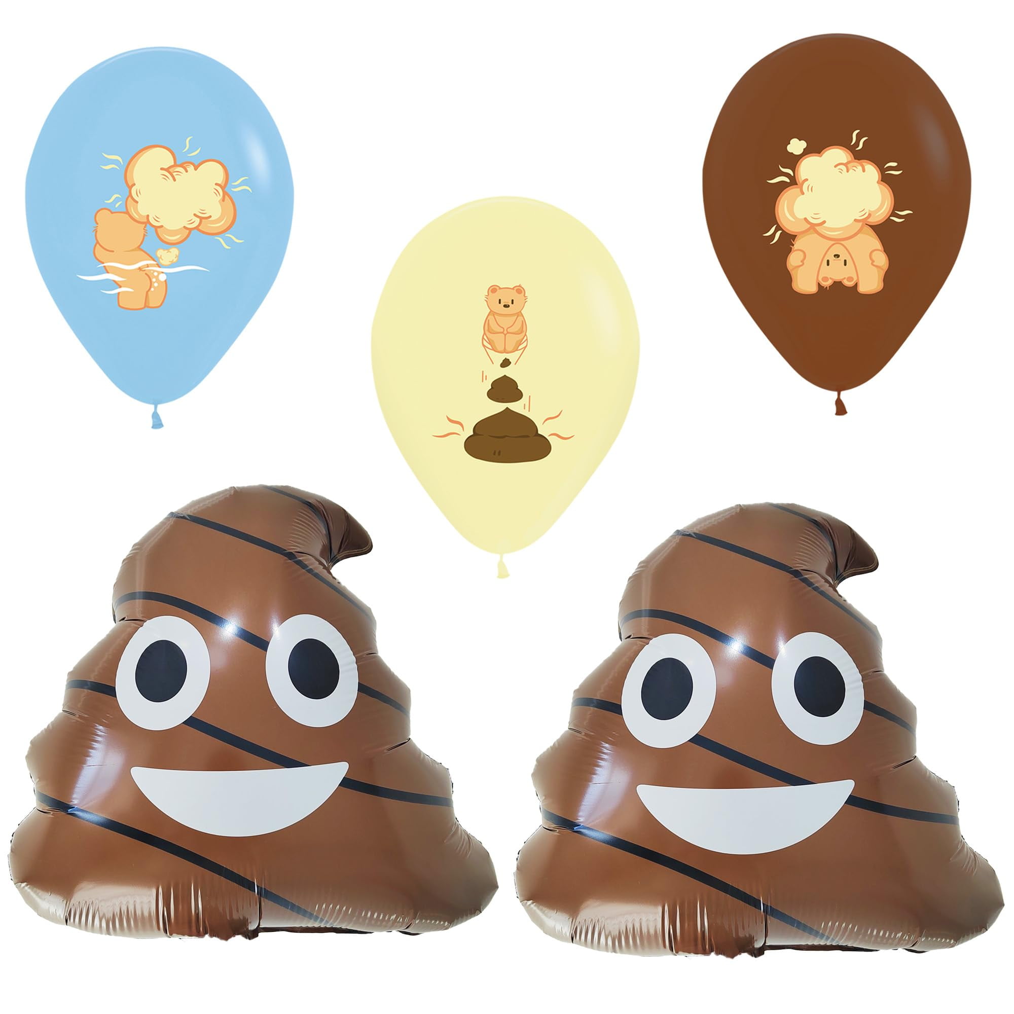TiAaihion 17-Piece FunnyEGSC Poop Emoji Balloon Set - 12" and Cartoon ...