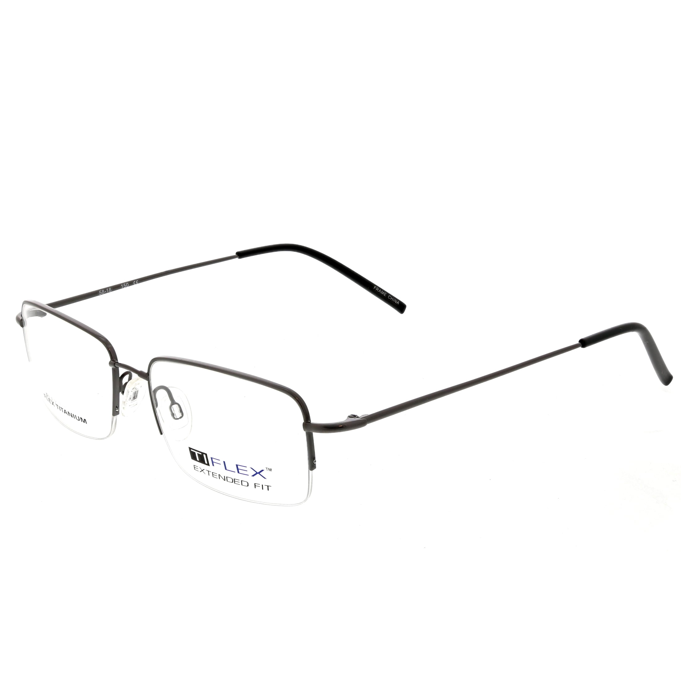TiFlex Men's Extended Fit Rectangular Eyeglasses, T1751, Dark Pewter ...