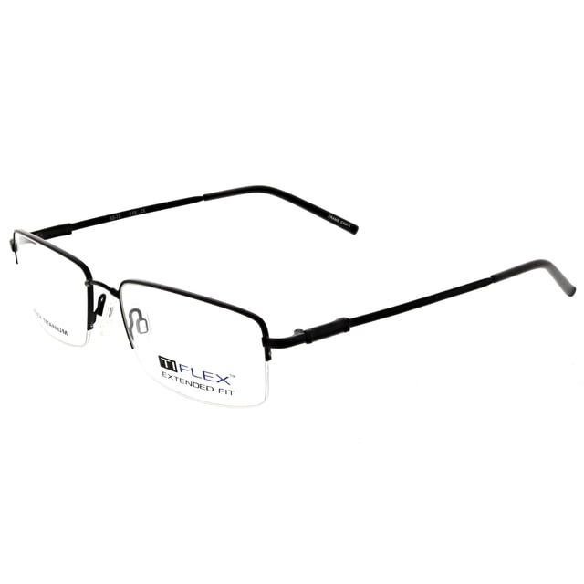 TiFlex Men's Extended Fit Rectangular Eyeglasses, T1759, Matte Black ...