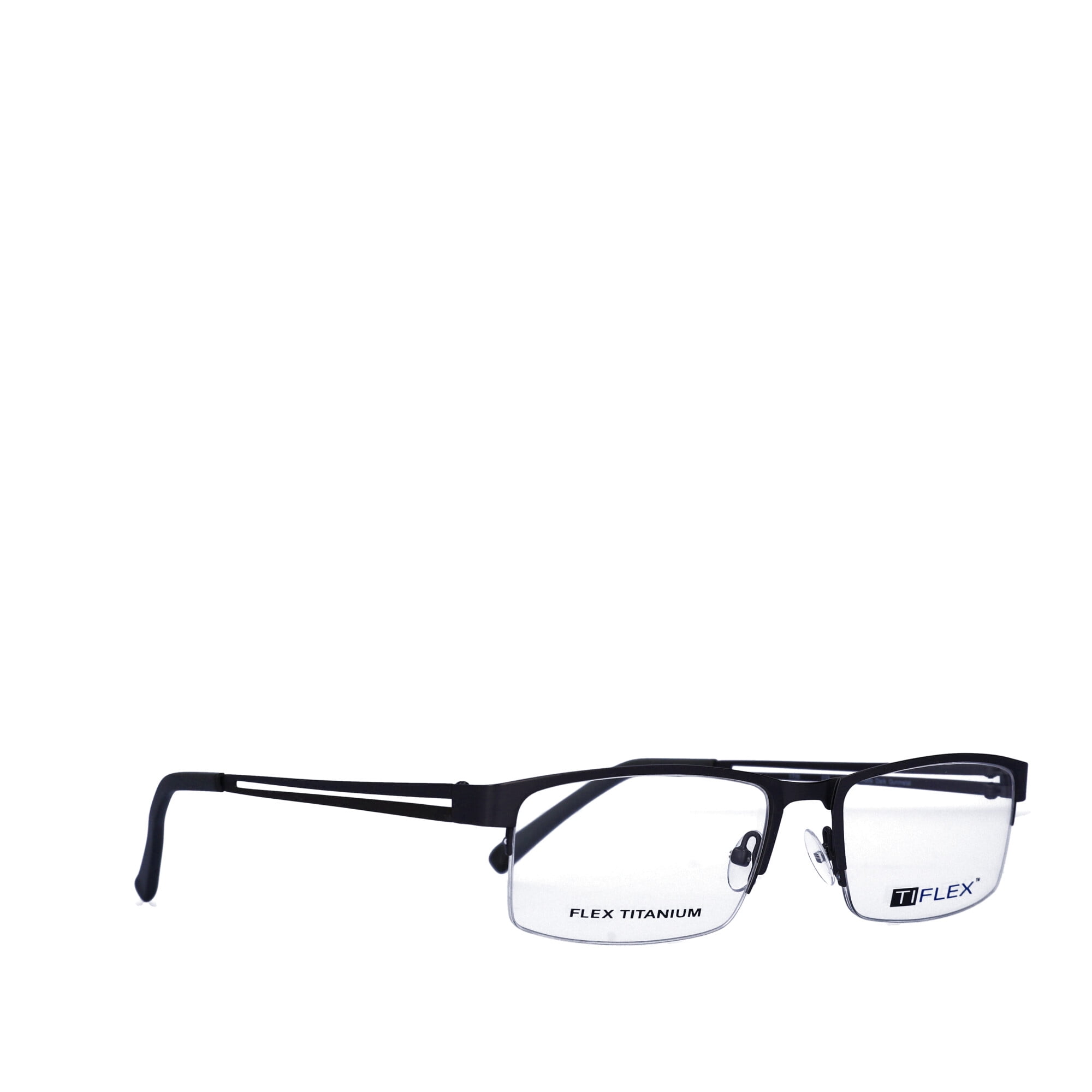 TiFlex Men's Rectangular Eyeglasses, T1706, Matte Gunmetal, 56-18-145 ...