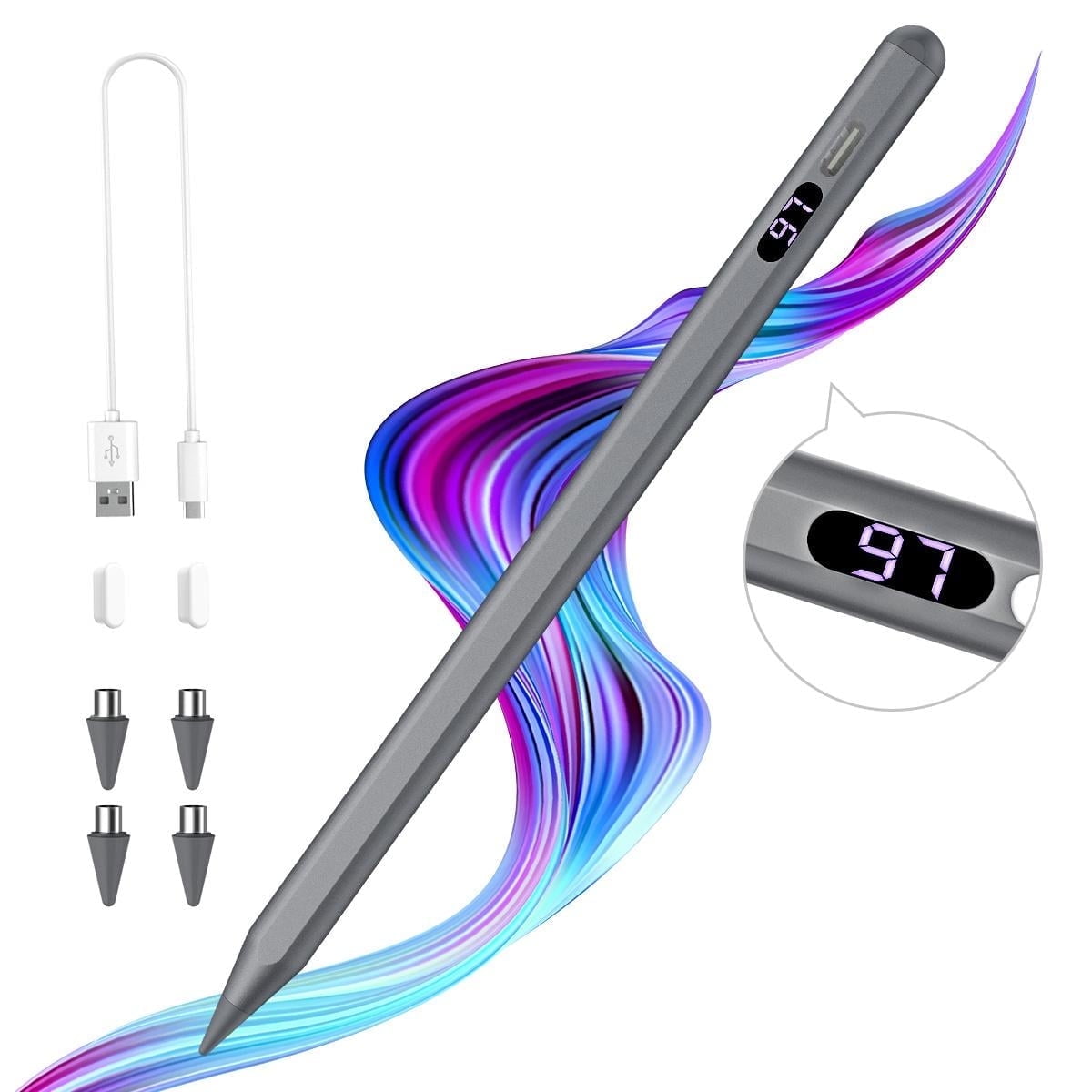 TiMOVO Stylus Pens for Touch Screens with Power Display, Fast Charge ...