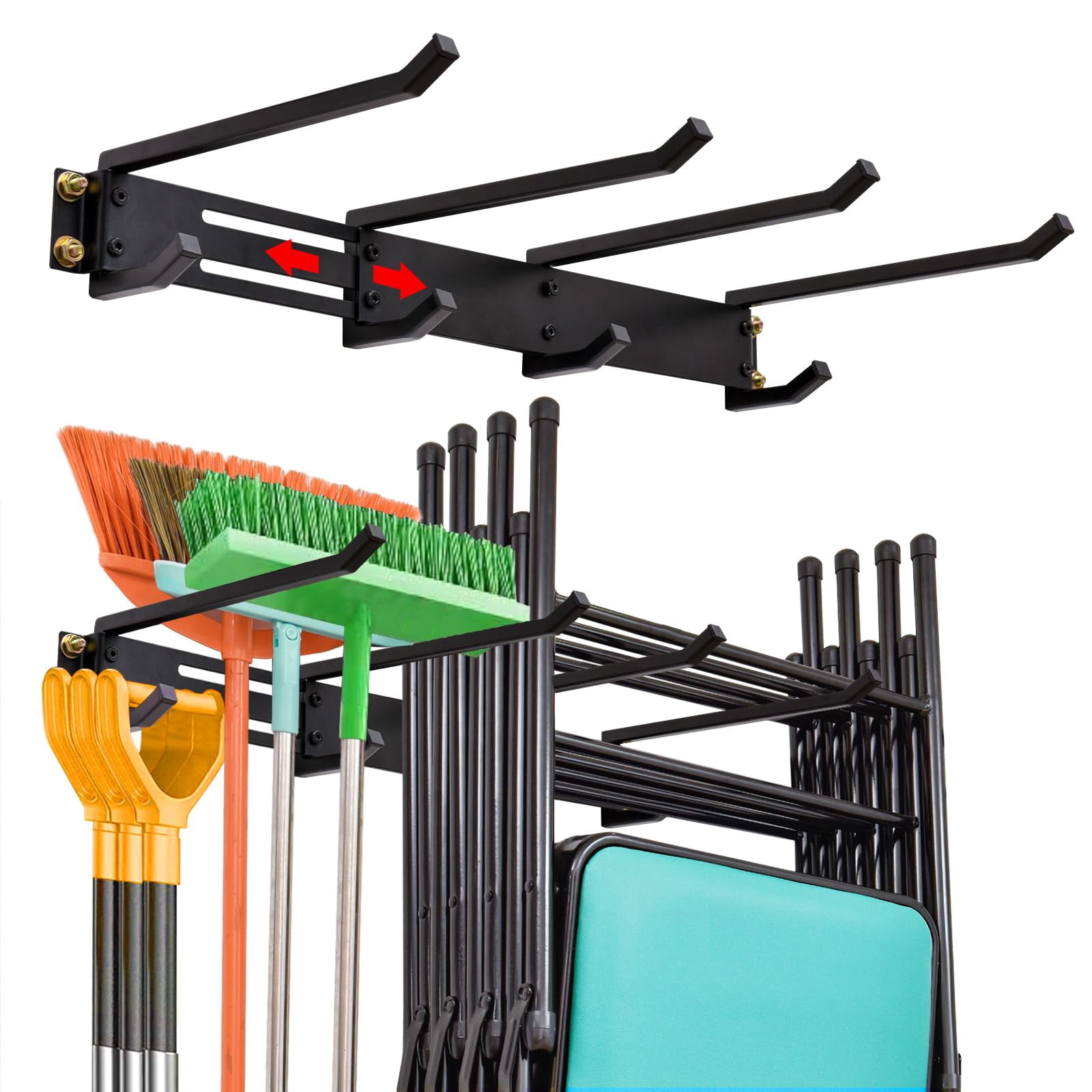 TiPai Folding Chair Rack, Wall Mounted Garage Storage Rack Heavy Duty ...