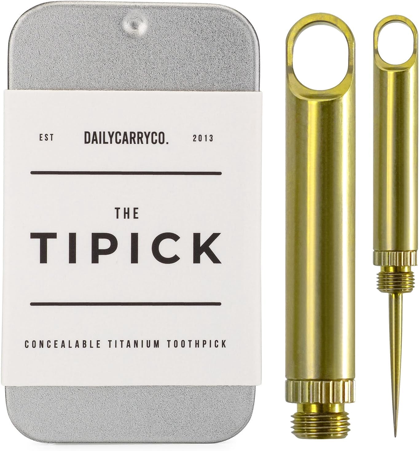 TiPick Titanium Toothpick Holder - Portable Metal Travel Toothpick ...
