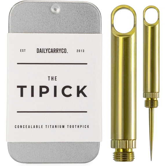 TiPick Titanium Toothpick Holder - Portable Metal Travel Toothpick ...