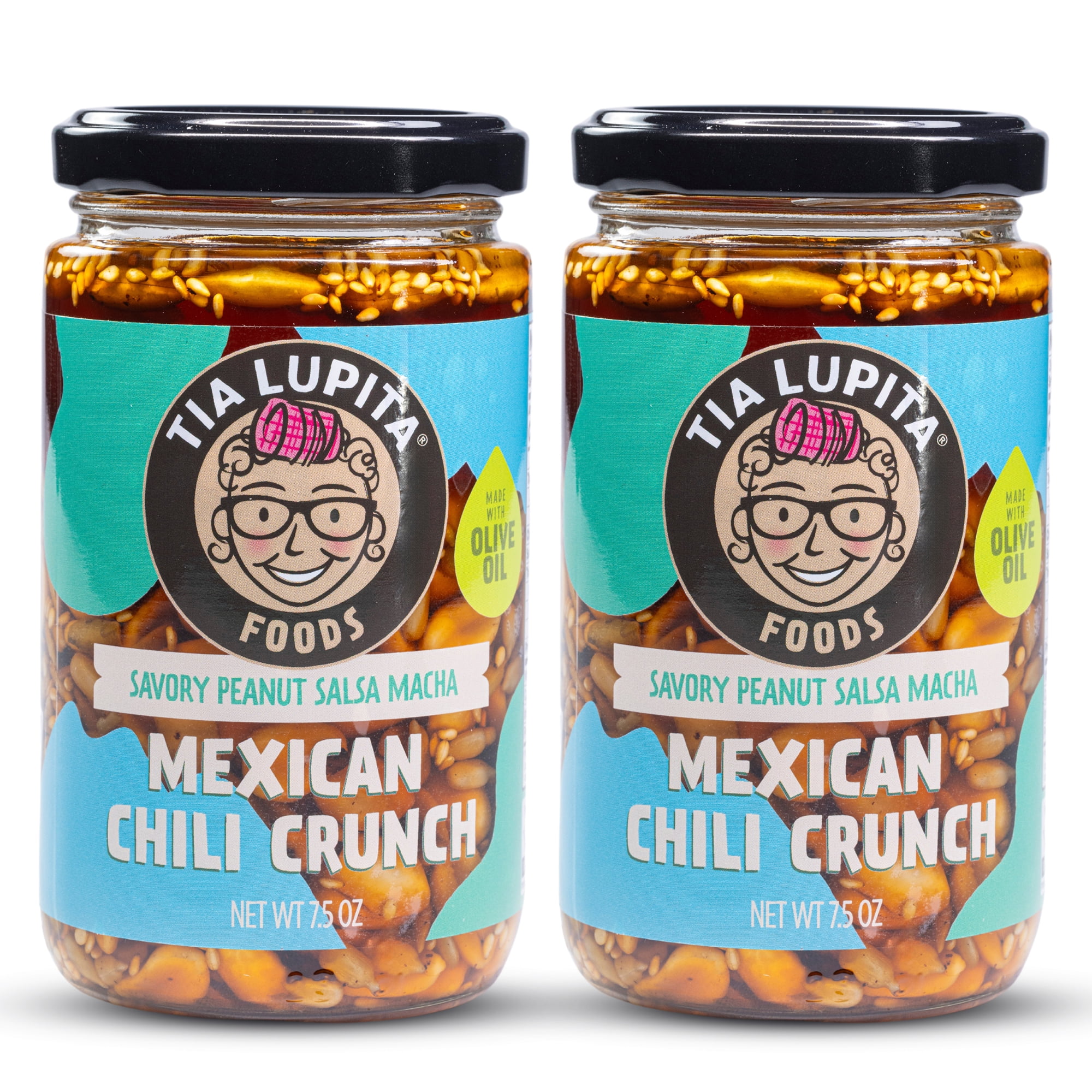 Tia Lupita Salsa Macha Chili Crunch Oil 2-Pack, Vegan Low Sodium, Made ...