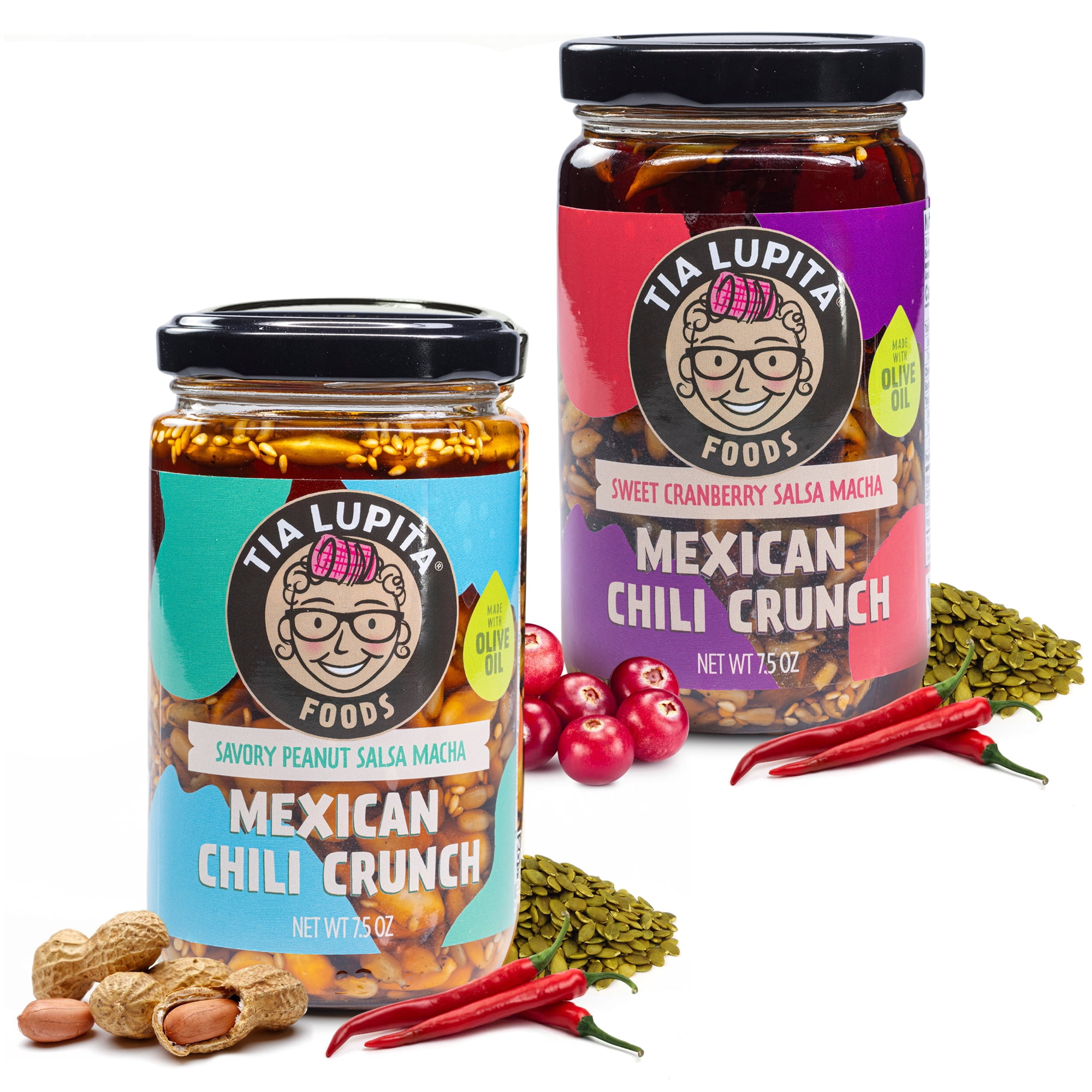 Tia Lupita Salsa Macha Chili Crunch Oil Variety Pack, Cranberry ...