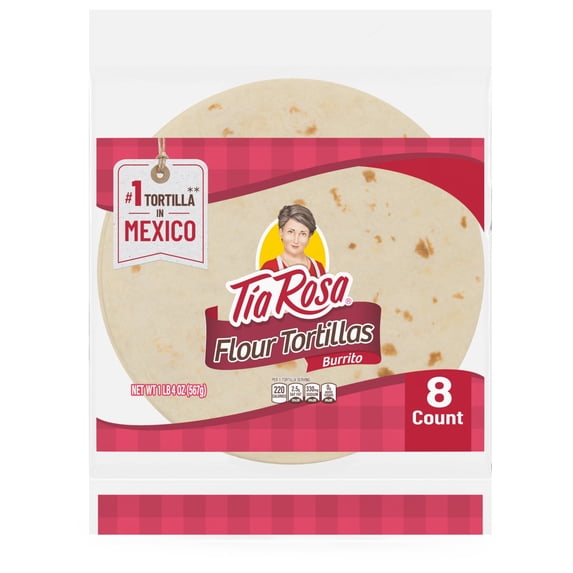 Tia Rosa Homestyle Flour Tortillas, Burrito Size, 8 count, 20 oz ...